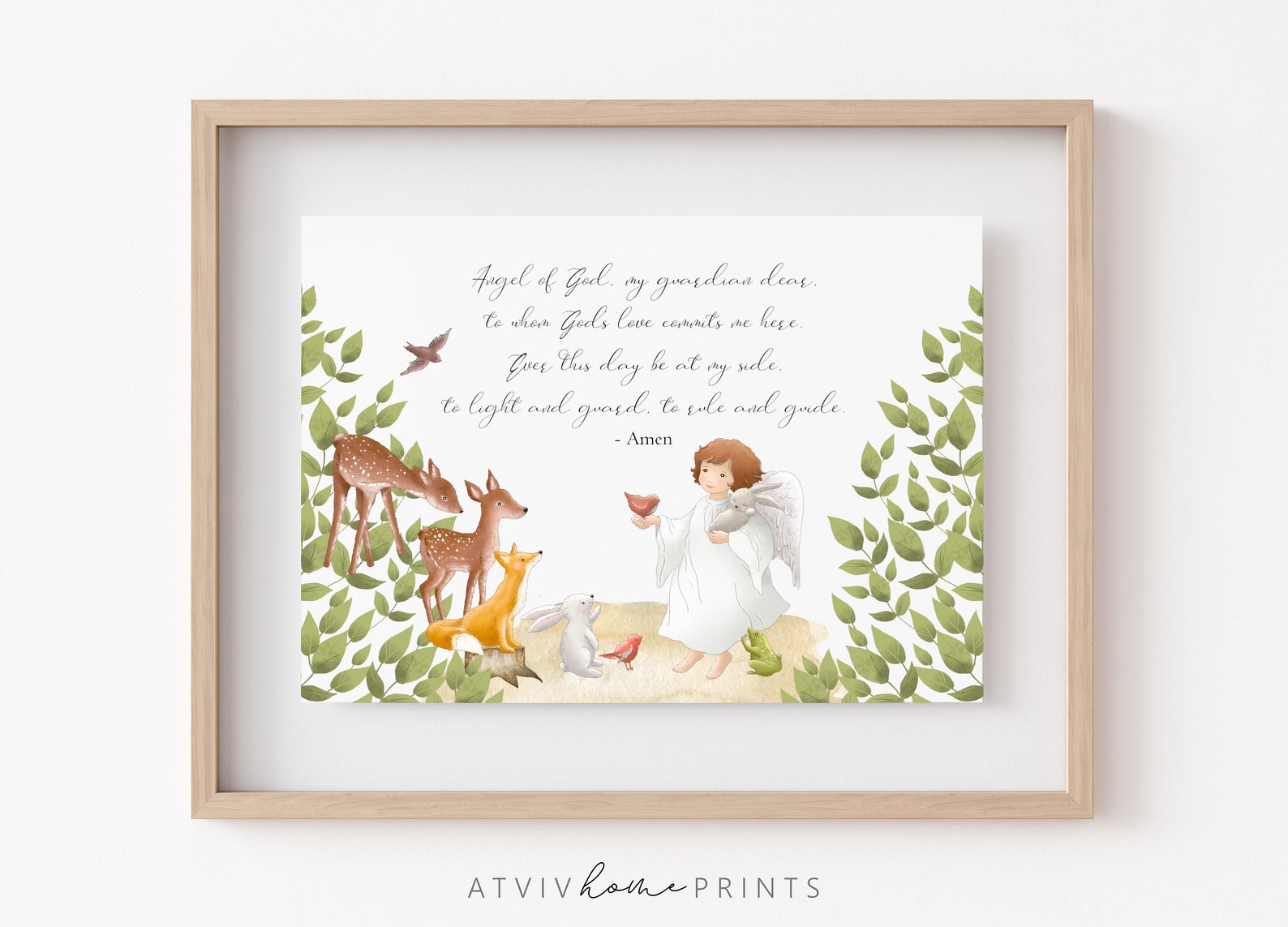 Angel of God, Guardian Angel Prayer Art Print, Printable Children's ...