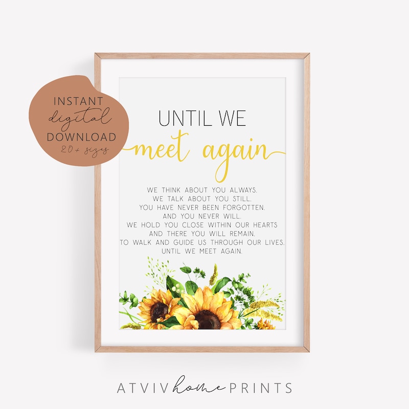 Until We Meet Again Poem - Etsy