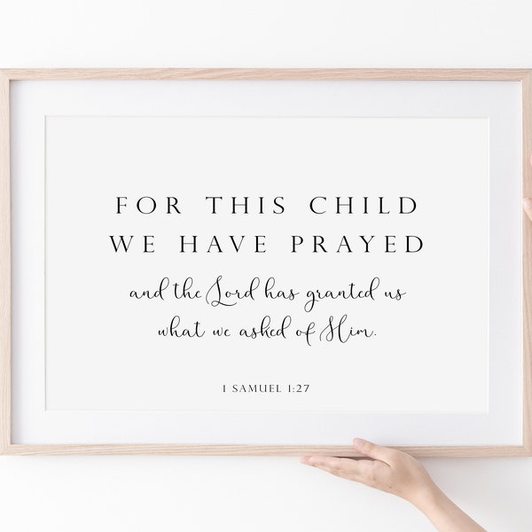 For This Child We Have Prayed - Etsy