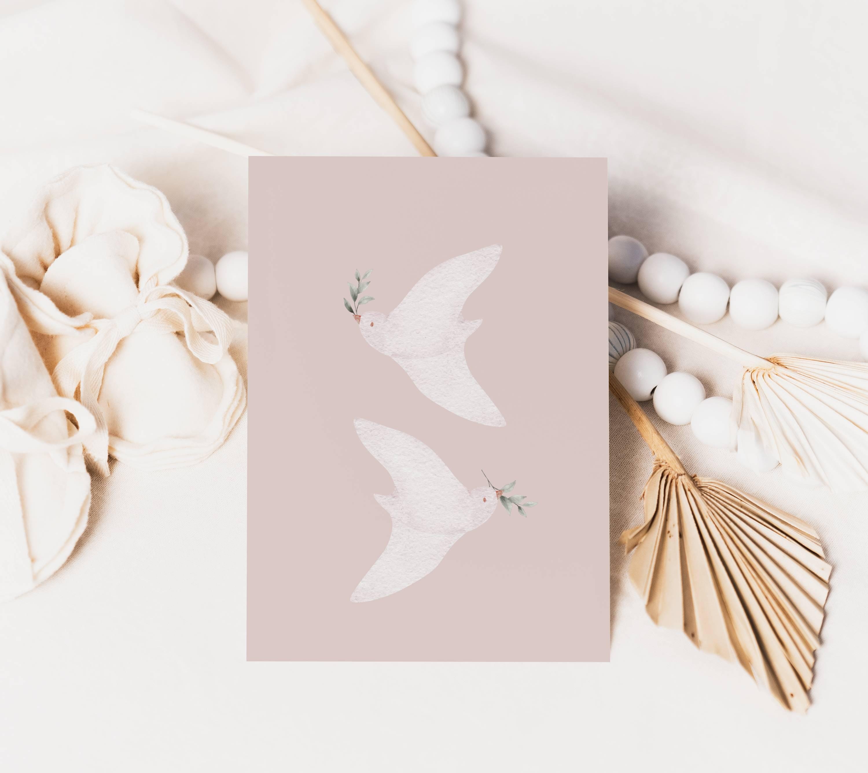 Peace Doves Girls Print, Girls Nursery Print, Dove of Peace, Bird ...