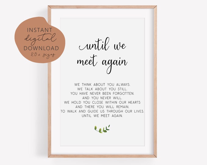 Remember Me, Memorial Poem, DIGITAL DOWNLOAD, Memorial Gift Print ...