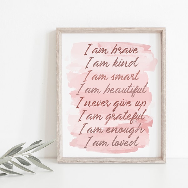 Positive Affirmations Wall Art Kids - Etsy