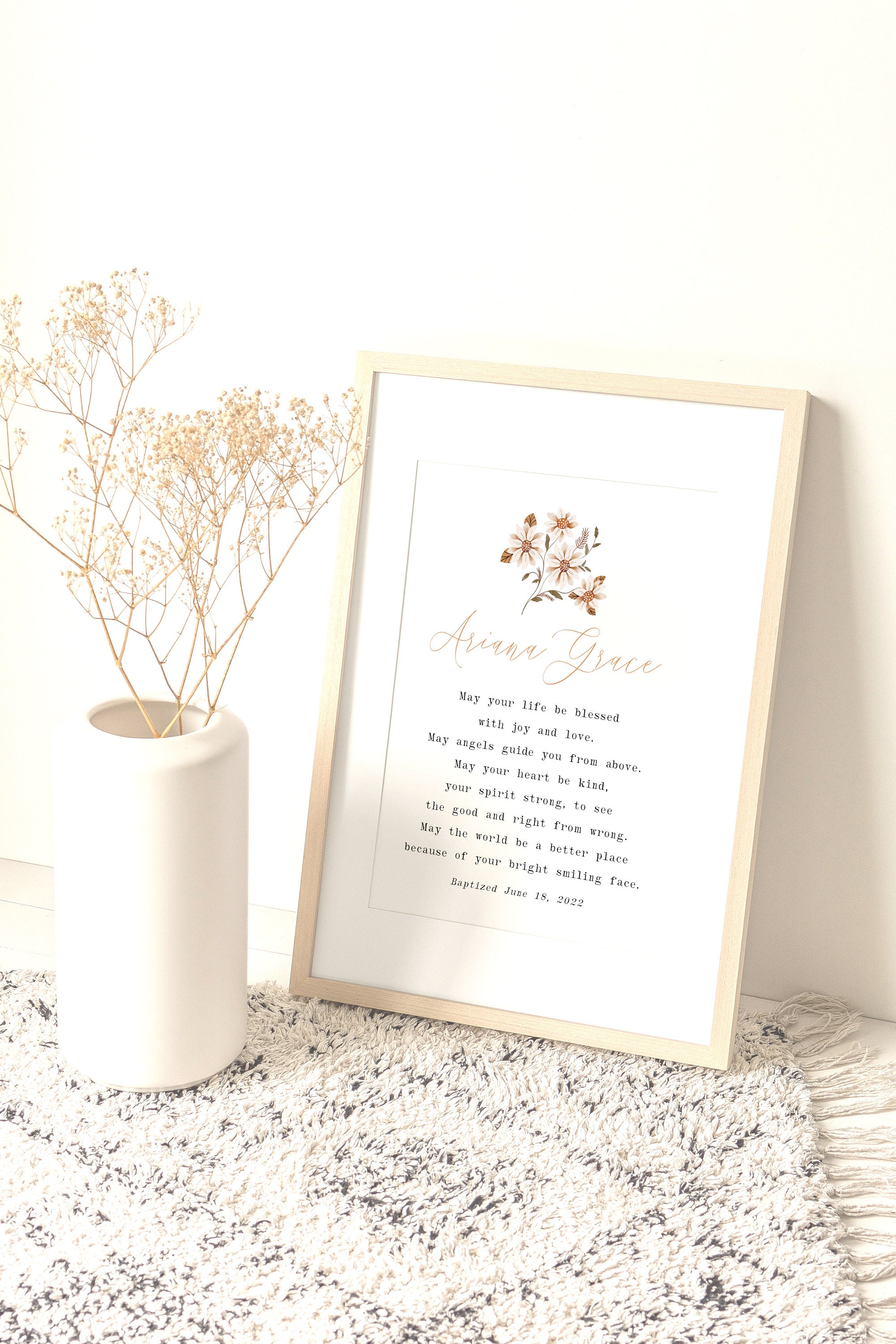 Baptism Print Personalised Baptism Print Custom Name Baptism - Etsy