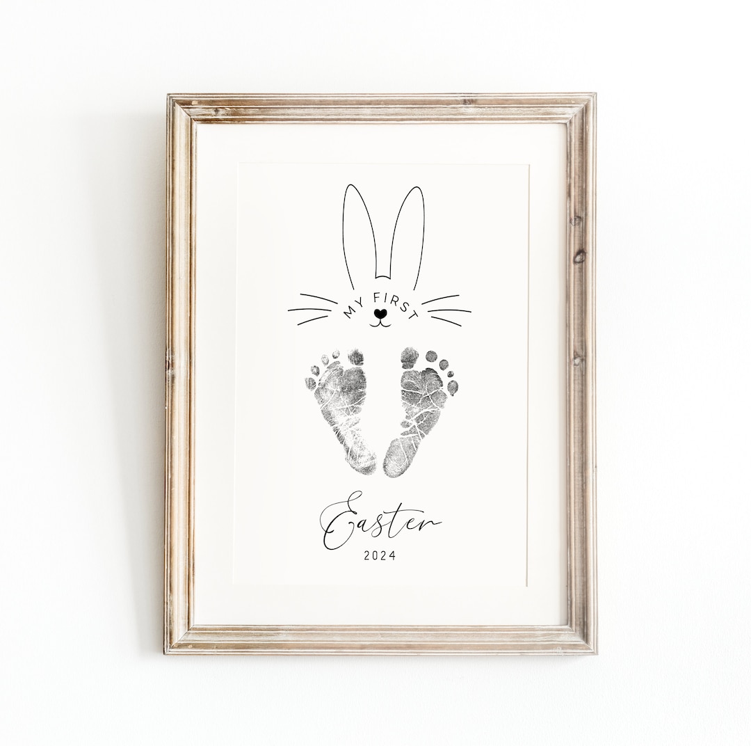 Easter Footprint, Easter Gift Footprints, Baby's First Easter, Baby's ...