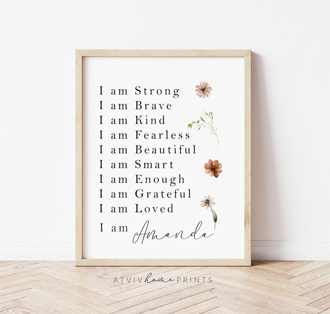 Affirmations Print, Custom Affirmations, Girls Affirmations Print ...
