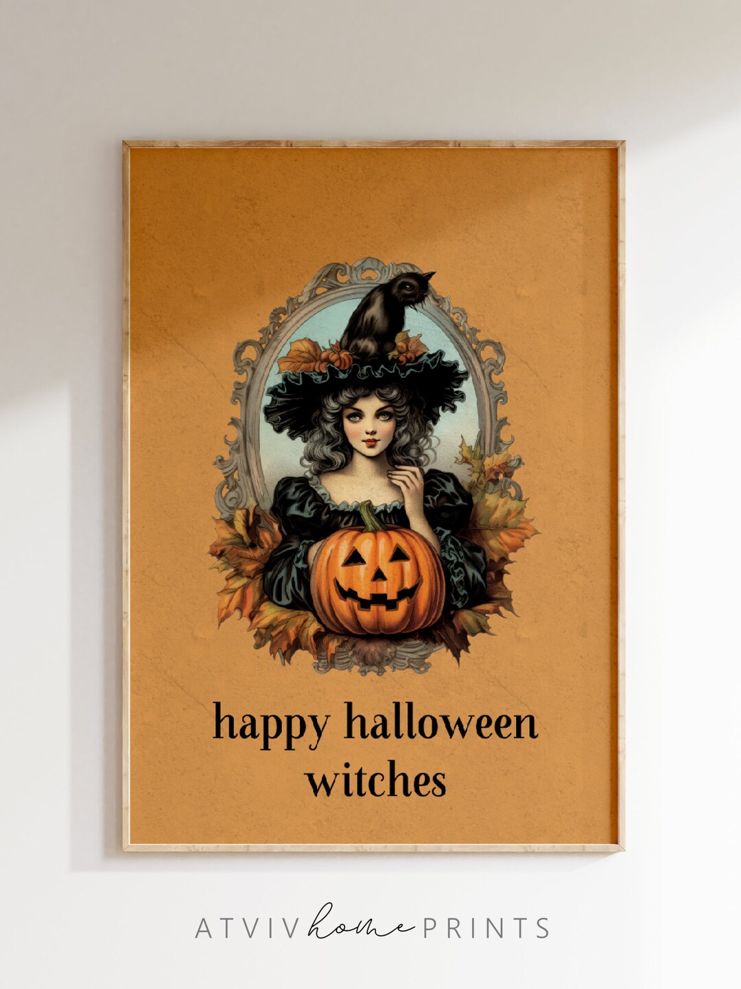Happy Halloween Witches Print, Printable Wall Art, Halloween Witches ...