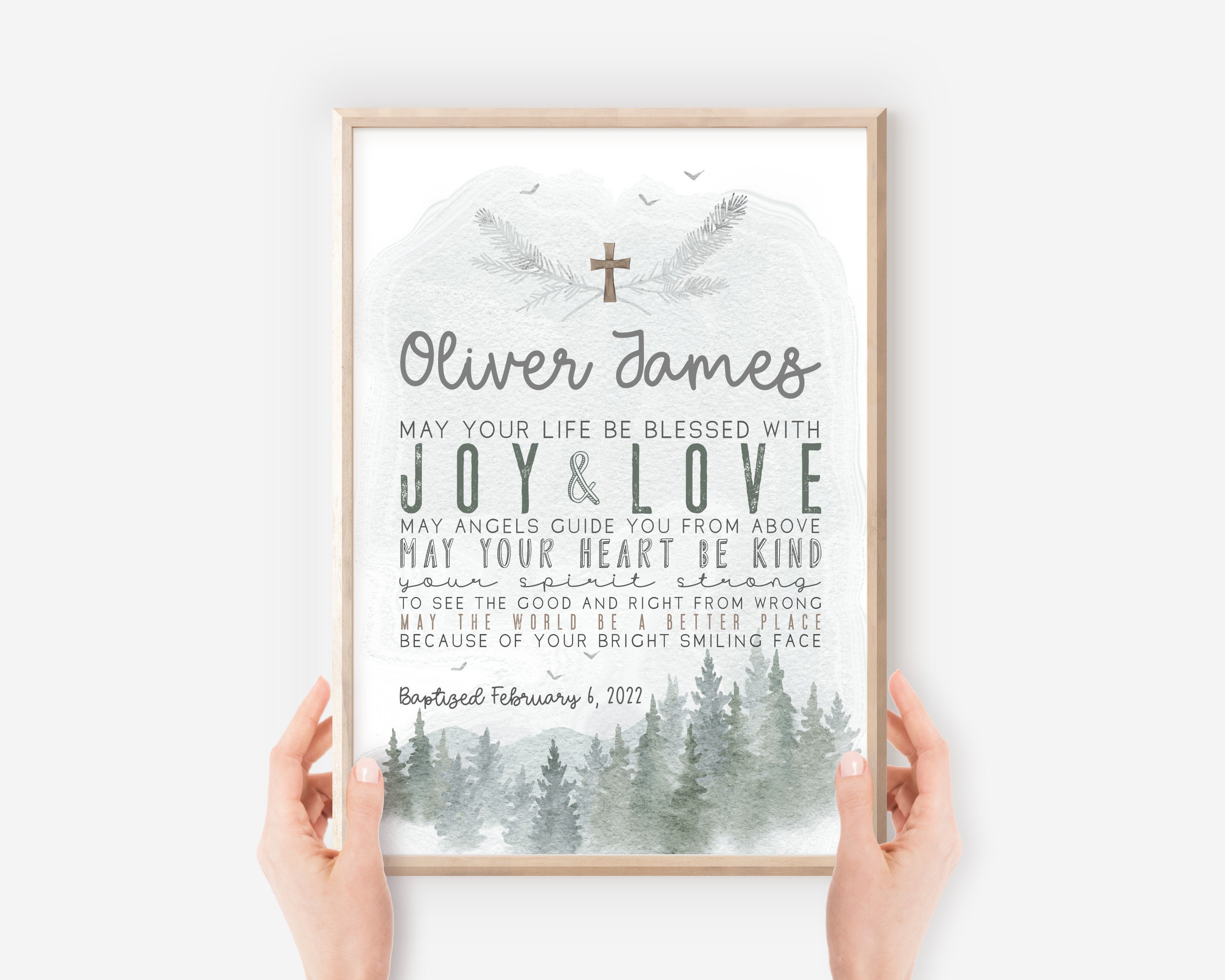 Baptism Print Personalized Baptism Print Custom Name Baptism - Etsy