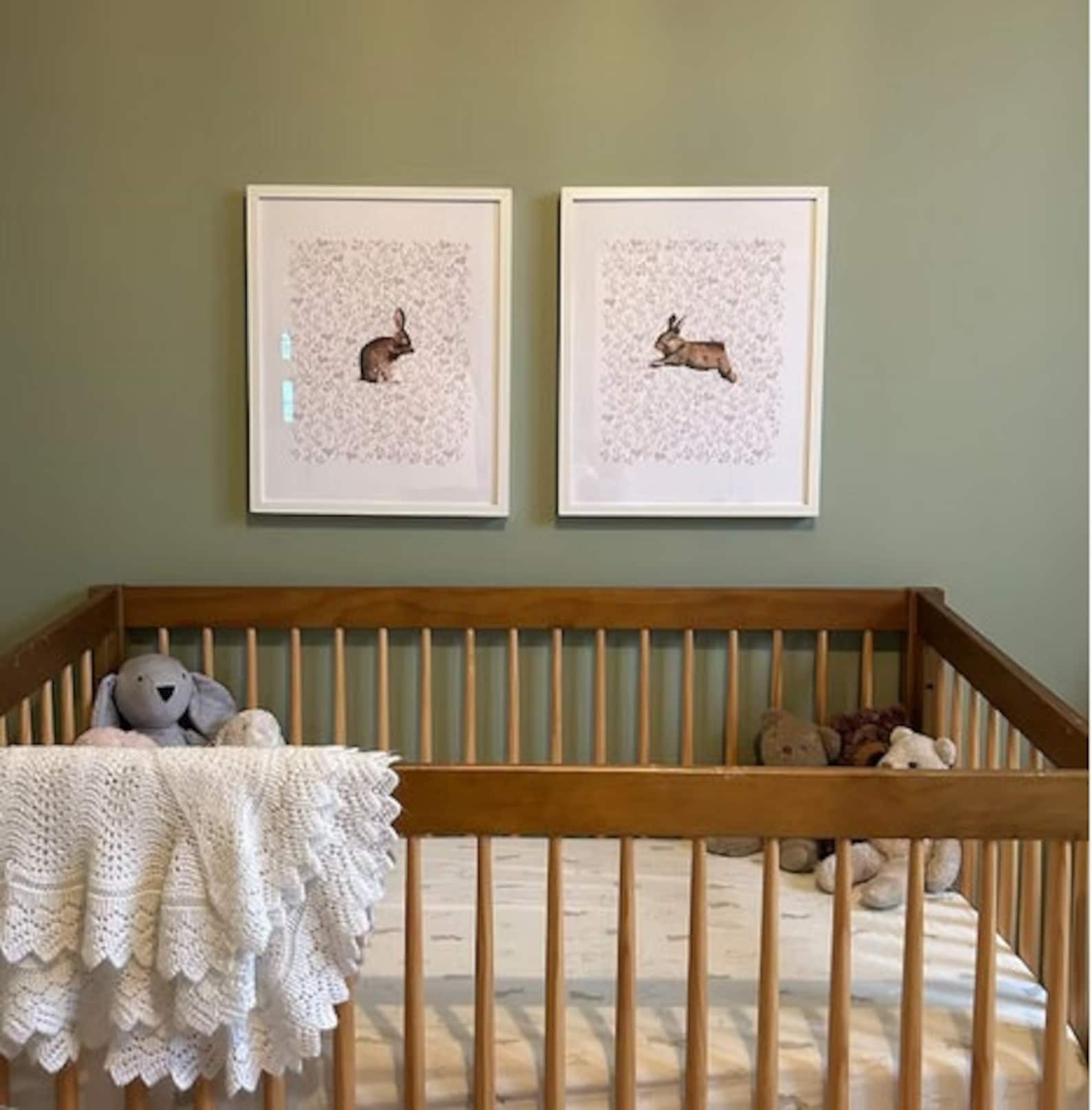 Bunny Nursery Print Set, Bunny Nursery Art, Cute Bunnies, Woodland ...