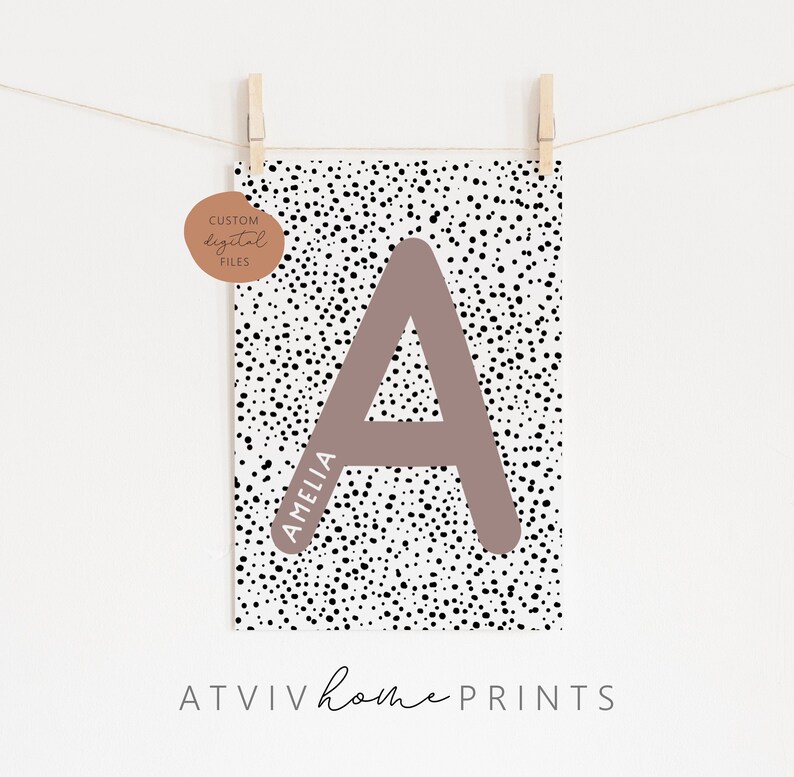 Custom initial print name printable personalised first name | Etsy
