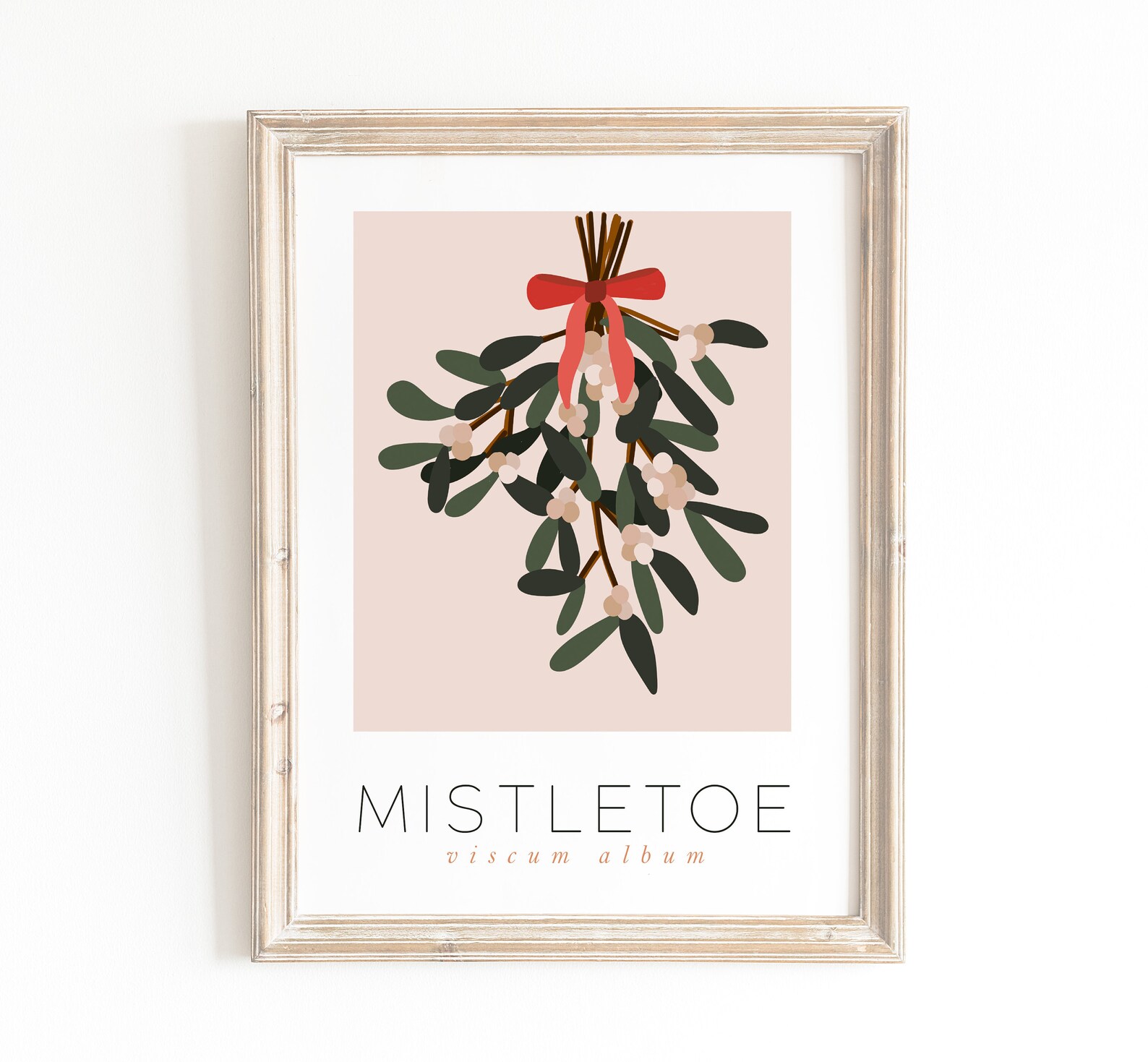 Mistletoe Print Boho Christmas Printable Christmas Printable - Etsy