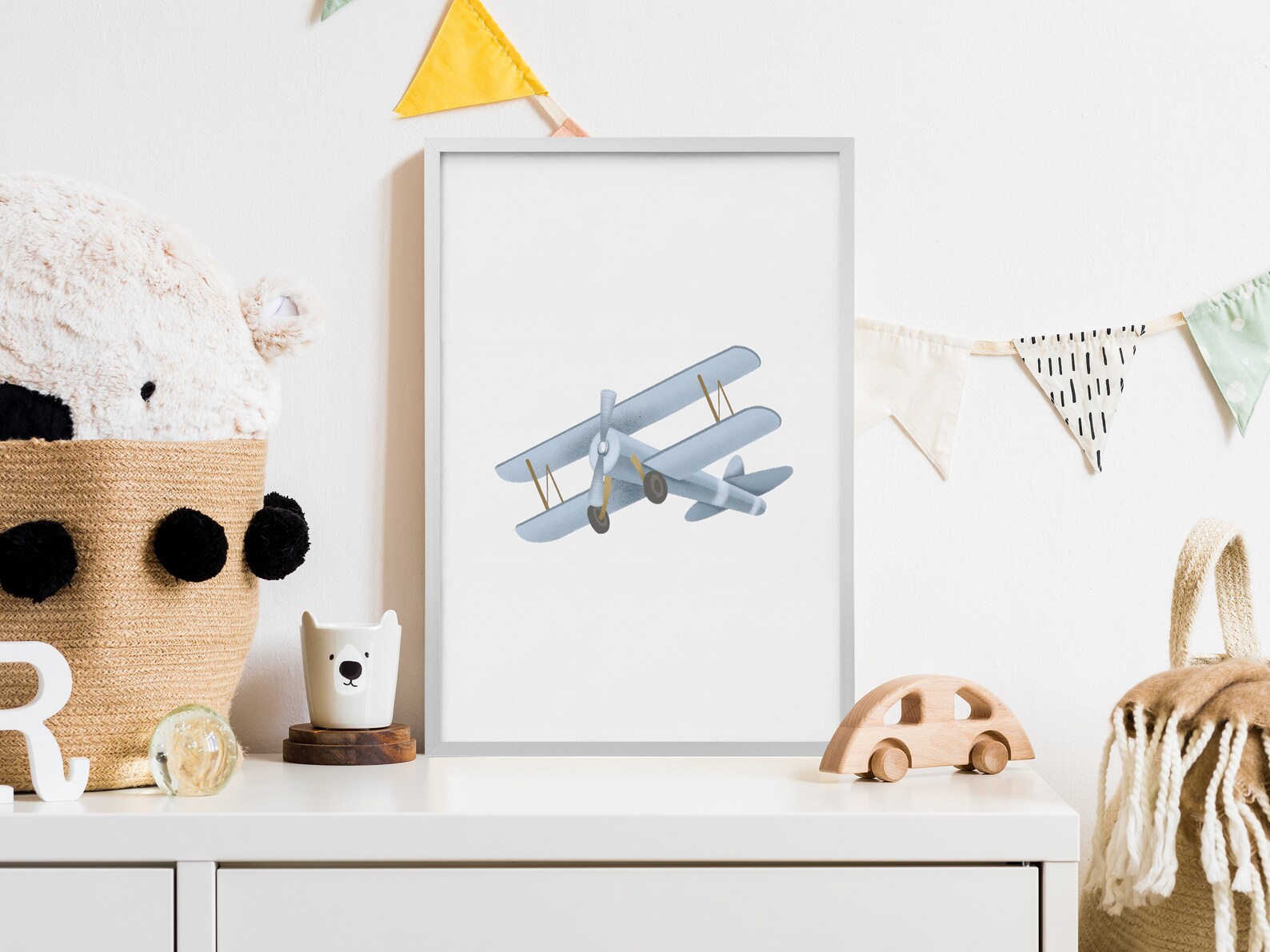 Blue Plane Print Airplane Print Vintage Plane Print Nursery | Etsy