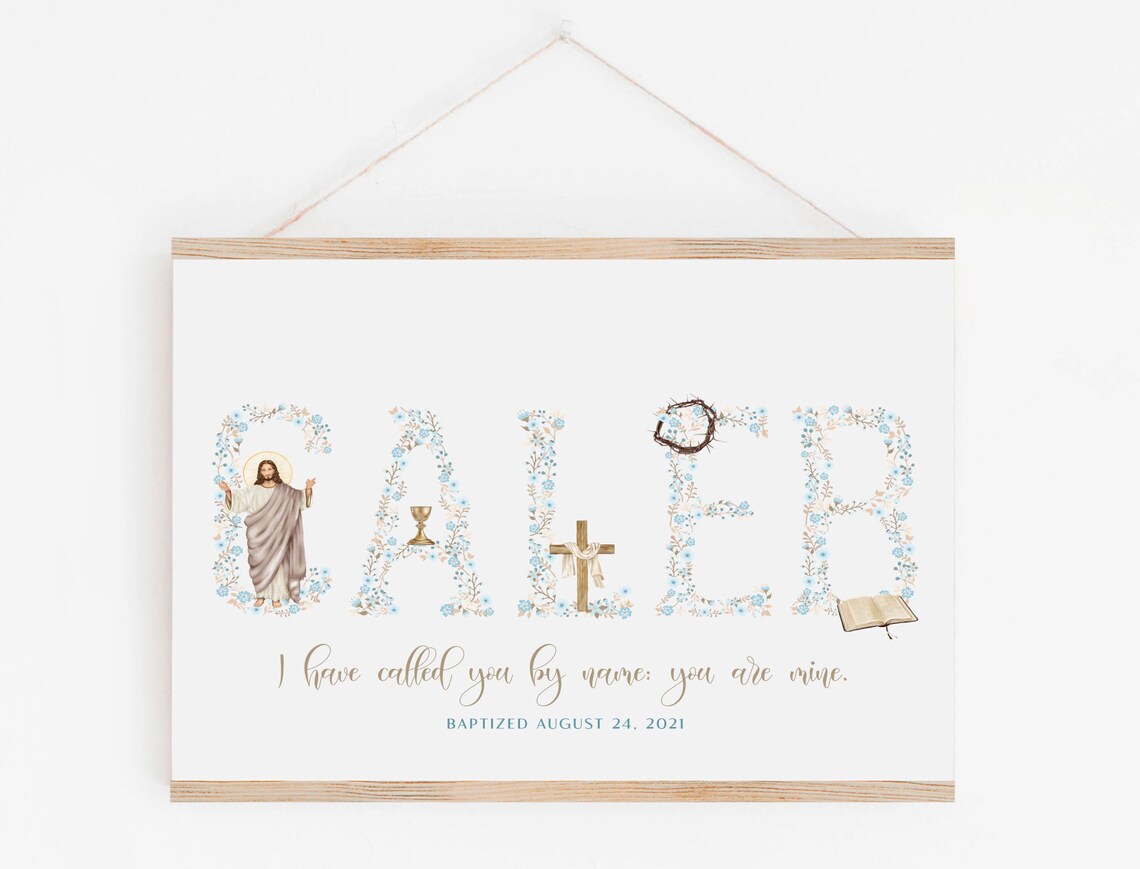 Baptism Print Personalized Baptism Print Custom Name - Etsy