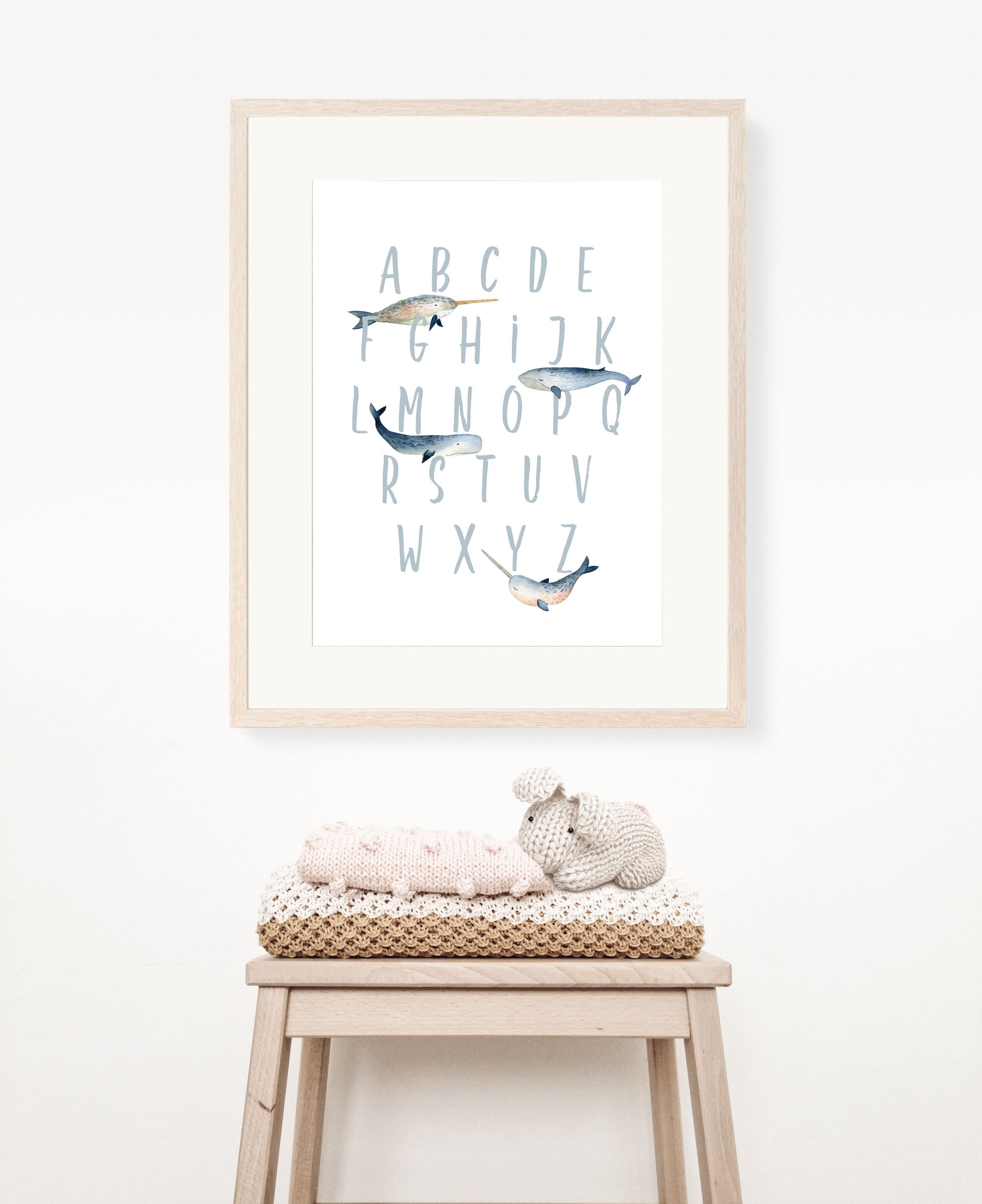 Ocean Alphabet Print, Nautical Alphabet Print, Nursery Print, Nautical ...