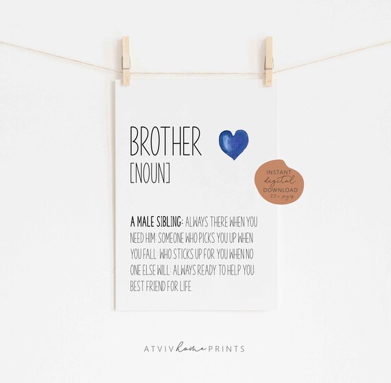 Brother definition print brother meaning print brothers | Etsy