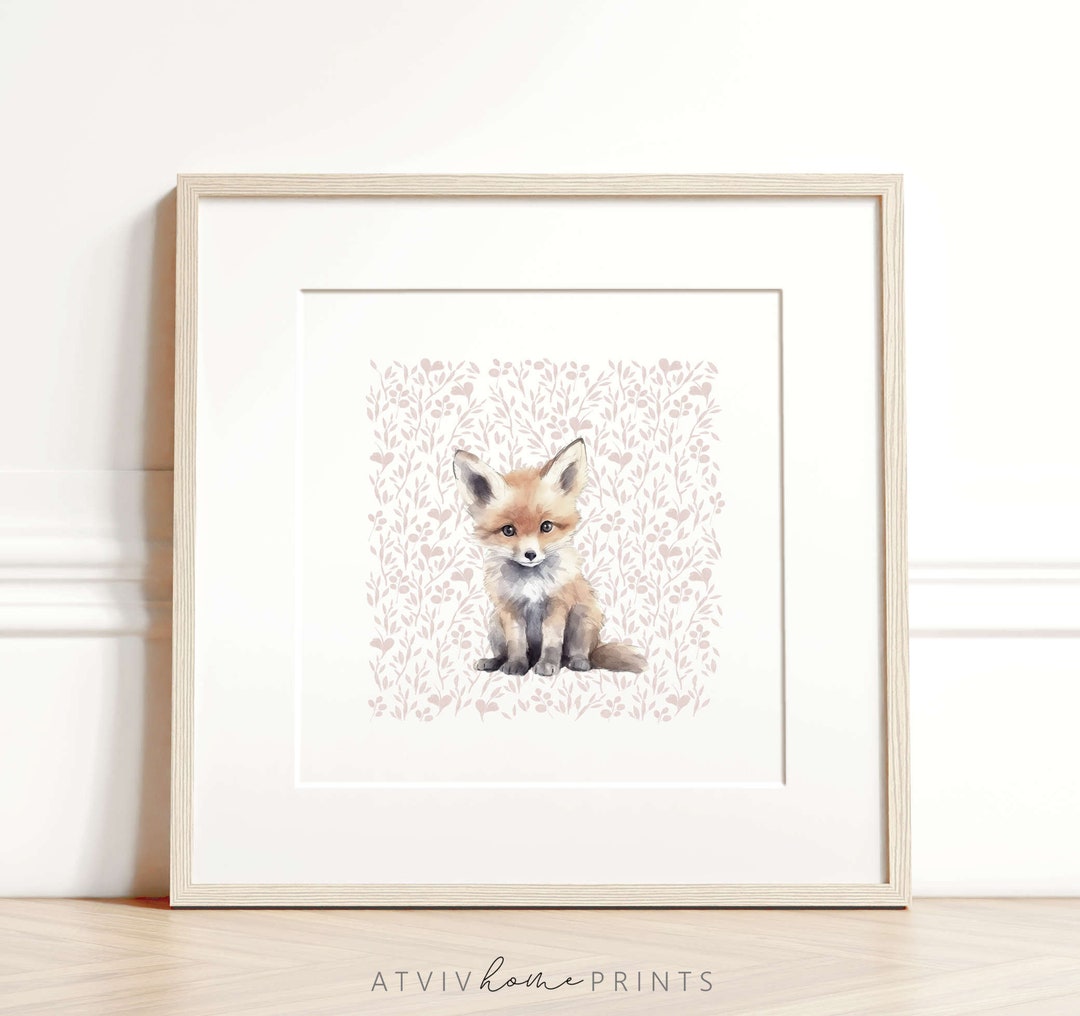 Fox Nursery Print, Fox Nursery Art, Cute Fox Print, Woodland Nursery ...