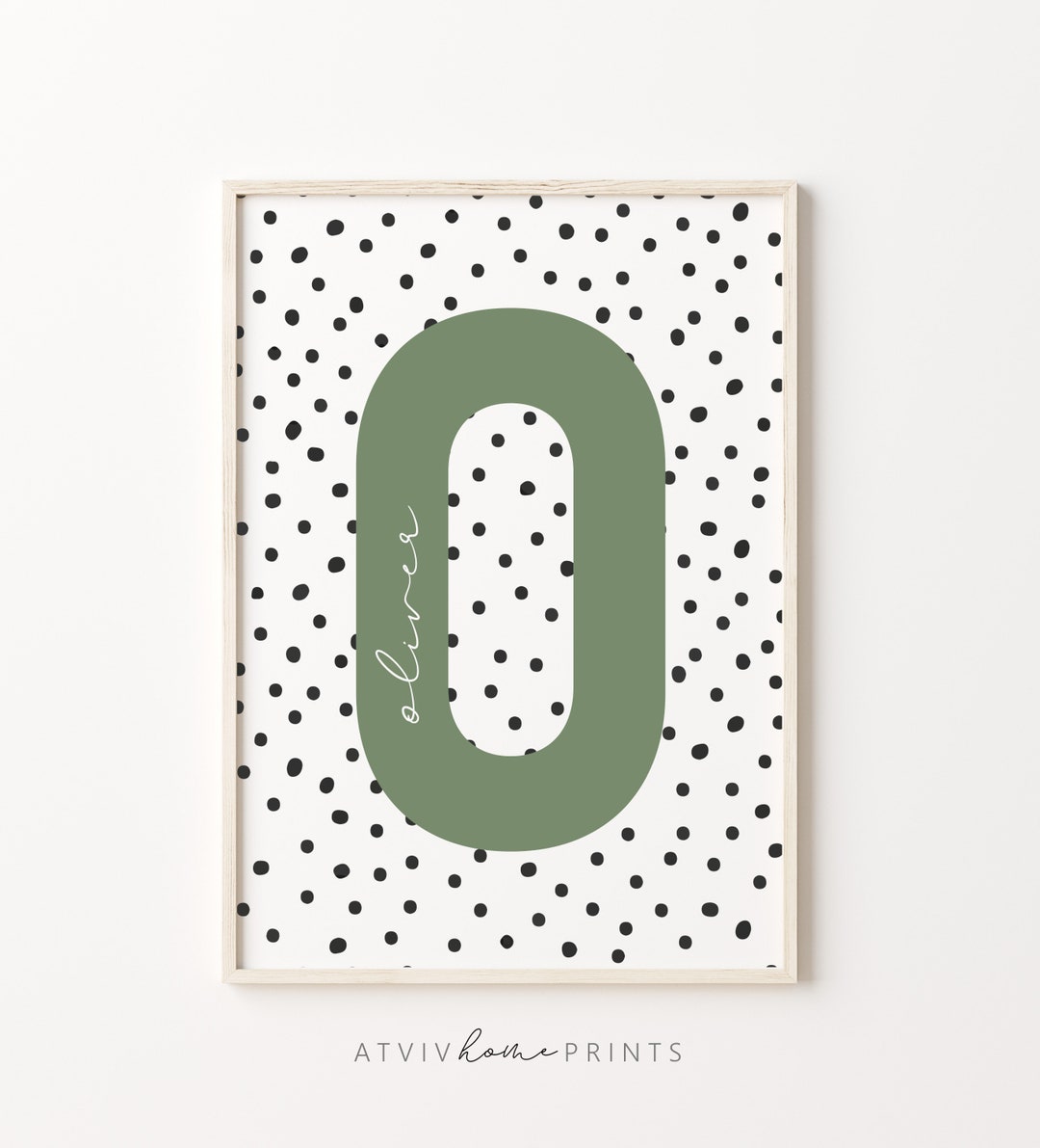 Custom Initial Print, Spotty Initial Print, Printable, Personalized ...