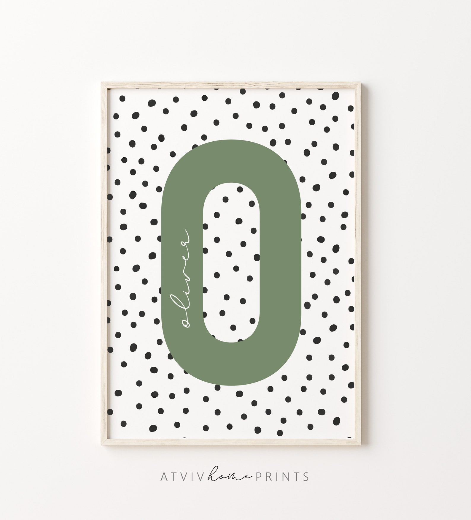 Custom Initial Print, Spotty Initial Print, Printable, Personalized ...