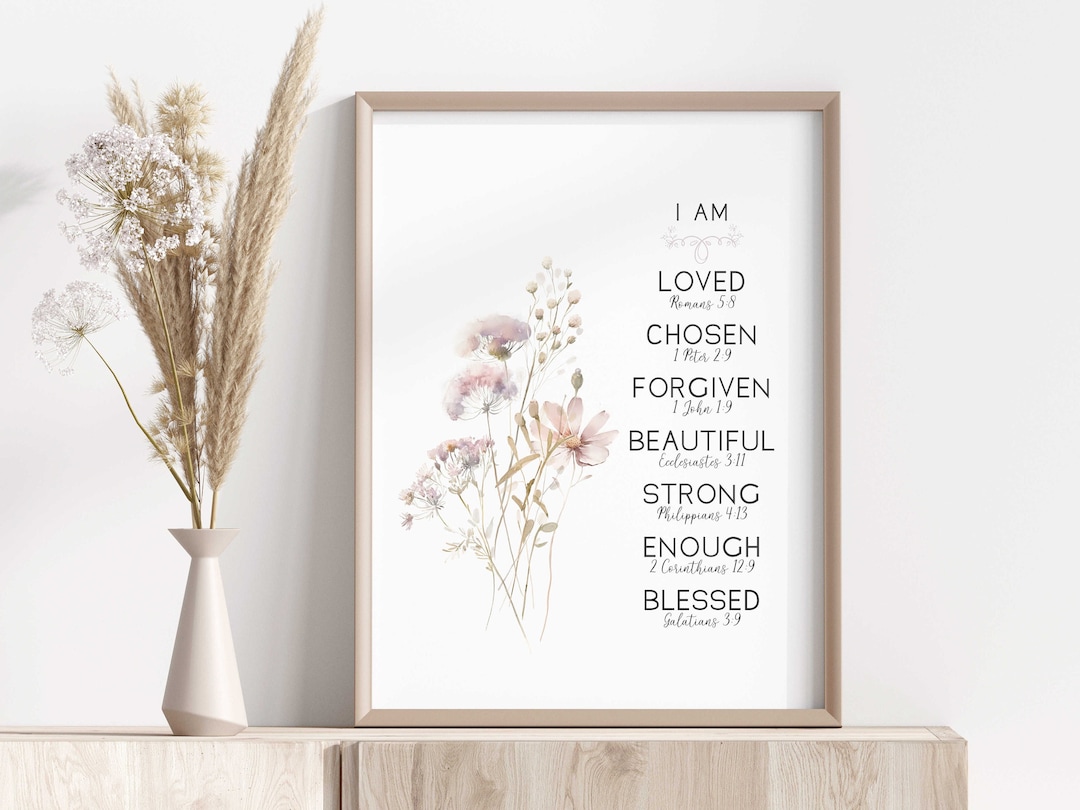 Christian Affirmations Print, Printable Affirmations Print, Bible Verse ...