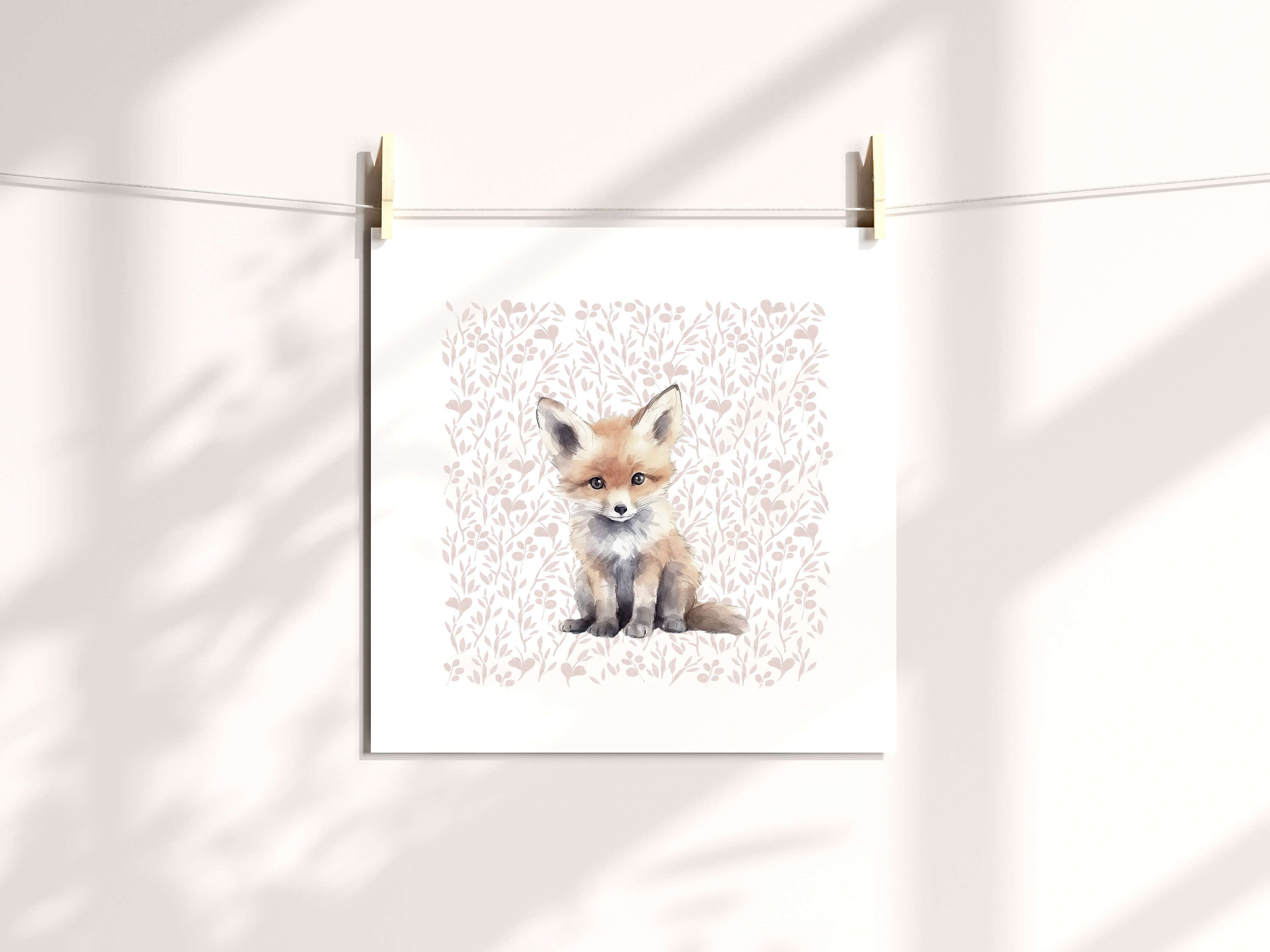 Fox Nursery Print, Fox Nursery Art, Cute Fox Print, Woodland Nursery ...