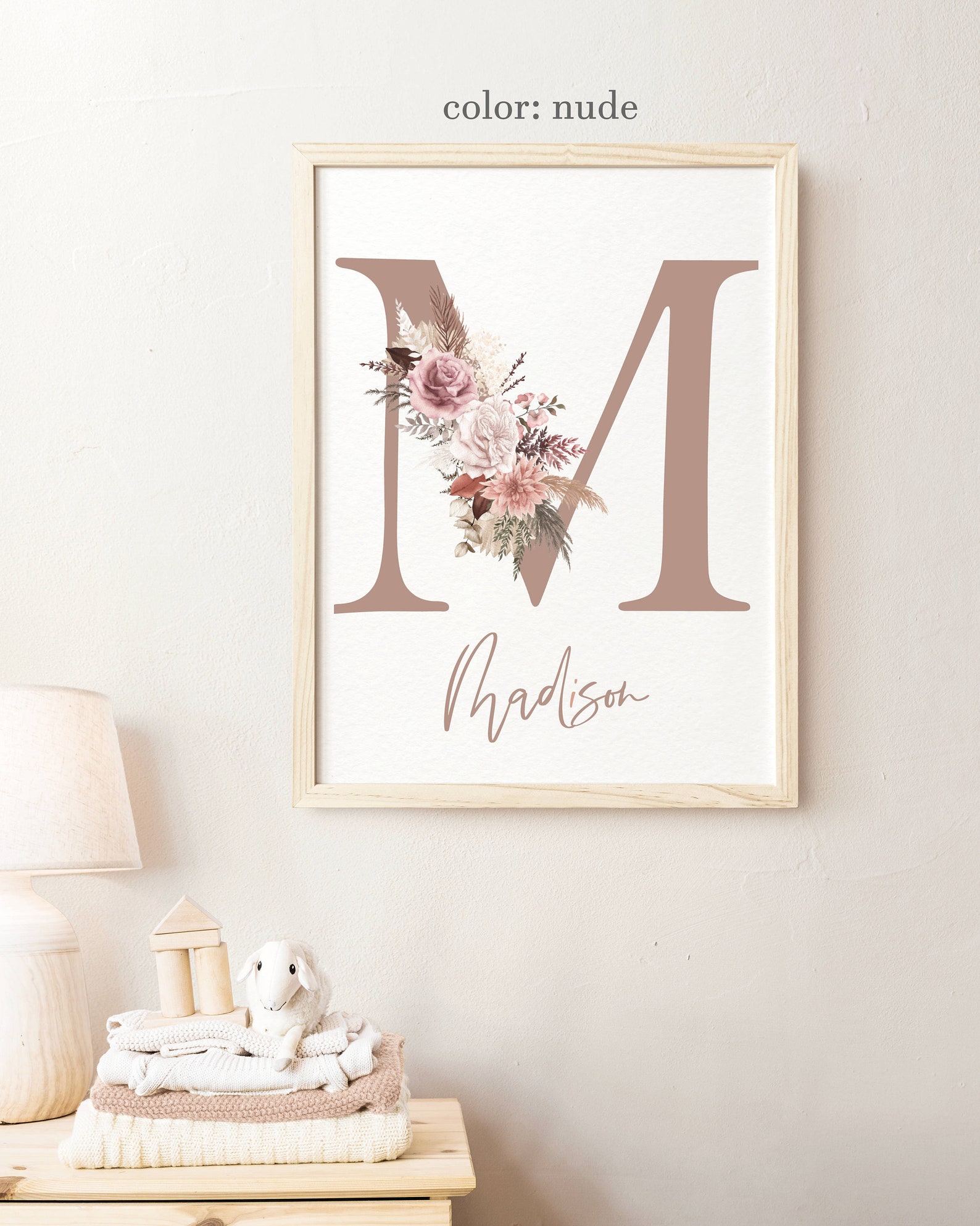 Custom Floral Initial Print, Custom Boho Initial Print, Custom Boho ...