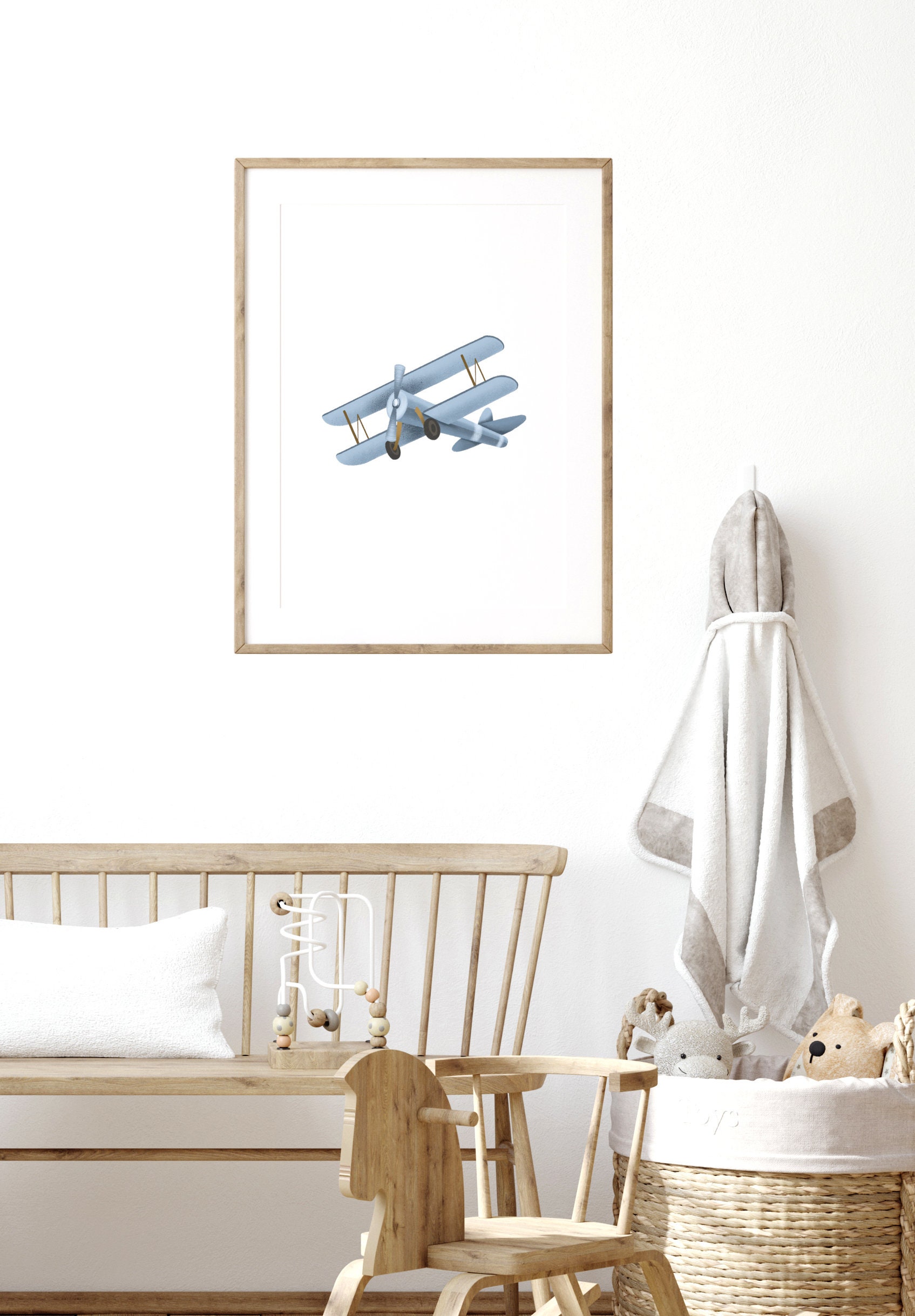 Blue Plane Print Airplane Print Vintage Plane Print Nursery - Etsy