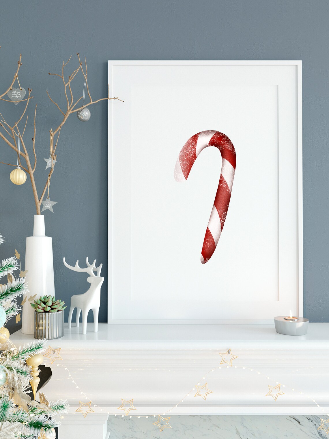 Candy Cane Print Candy Cane Printable Printable Christmas - Etsy