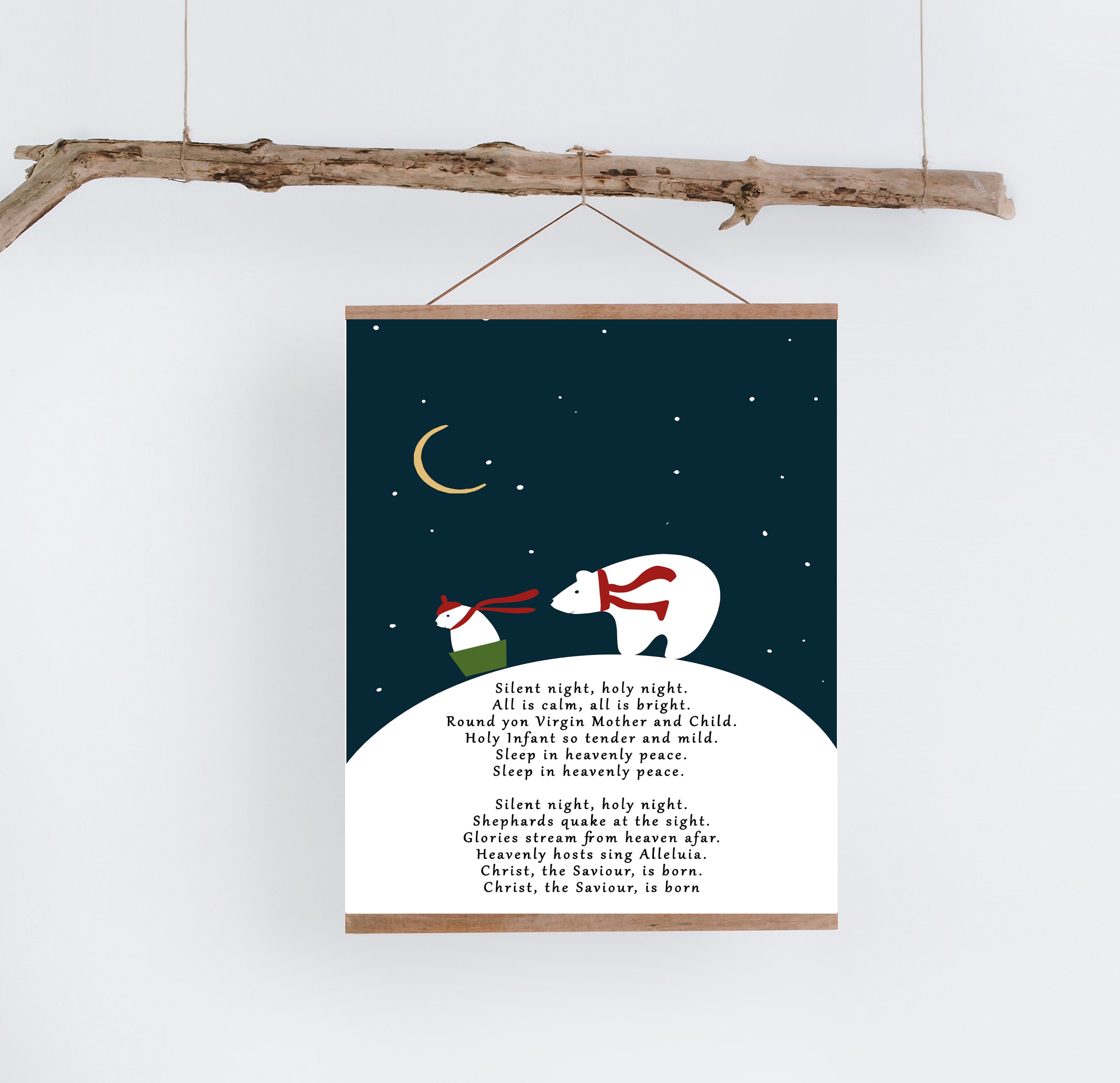 Silent Night Holy Night, Silent Night Print, Christmas Song Print ...