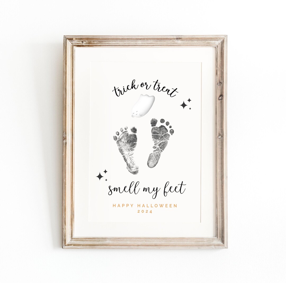 Halloween Footprint Art, Halloween Footprint Keepsake, Kids Halloween ...