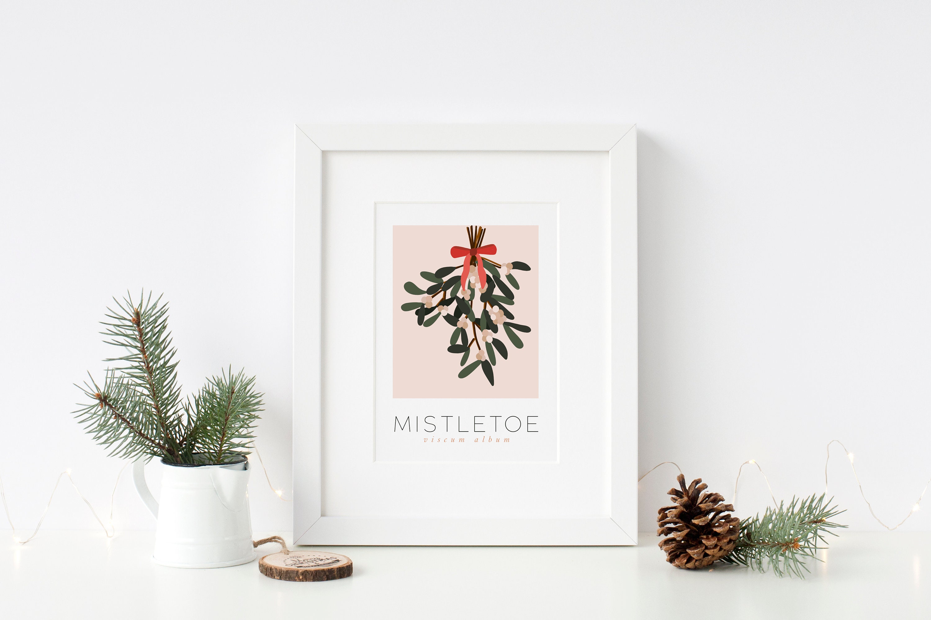 Mistletoe Print Boho Christmas Printable Christmas Printable - Etsy