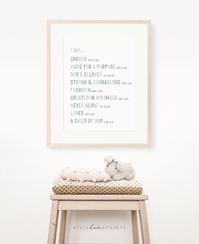 Christian Affirmations Print, Bible Affirmations for Kids, Affirmations ...