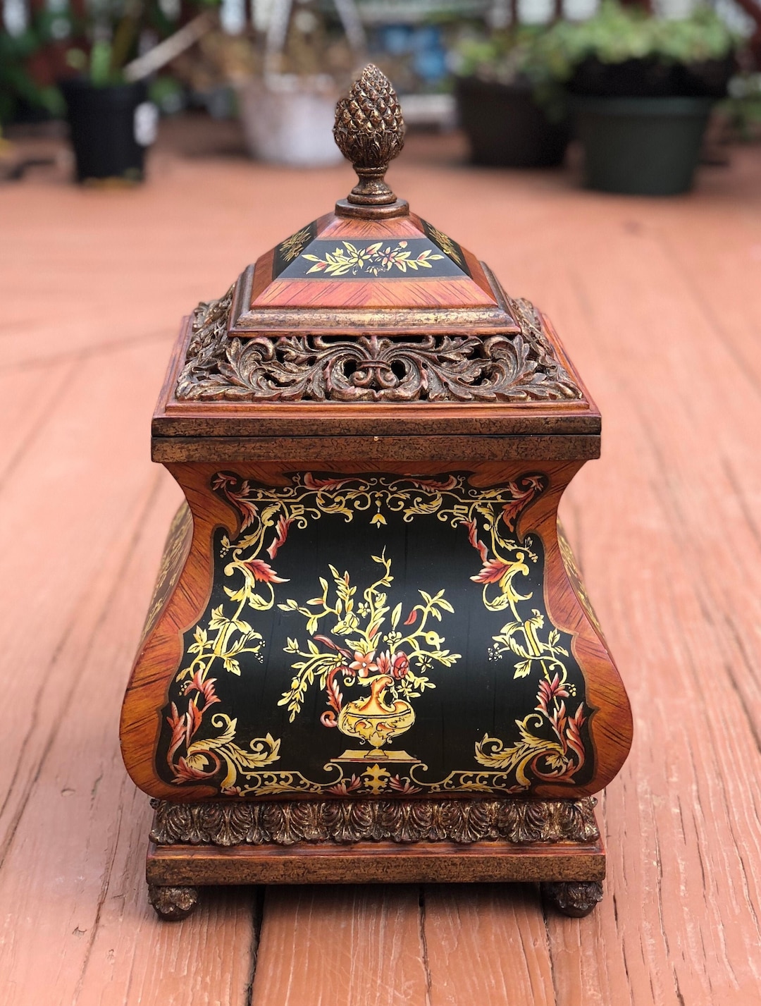 Decorative Asian-inspired Hand Painted Box Chest Castilian - Etsy