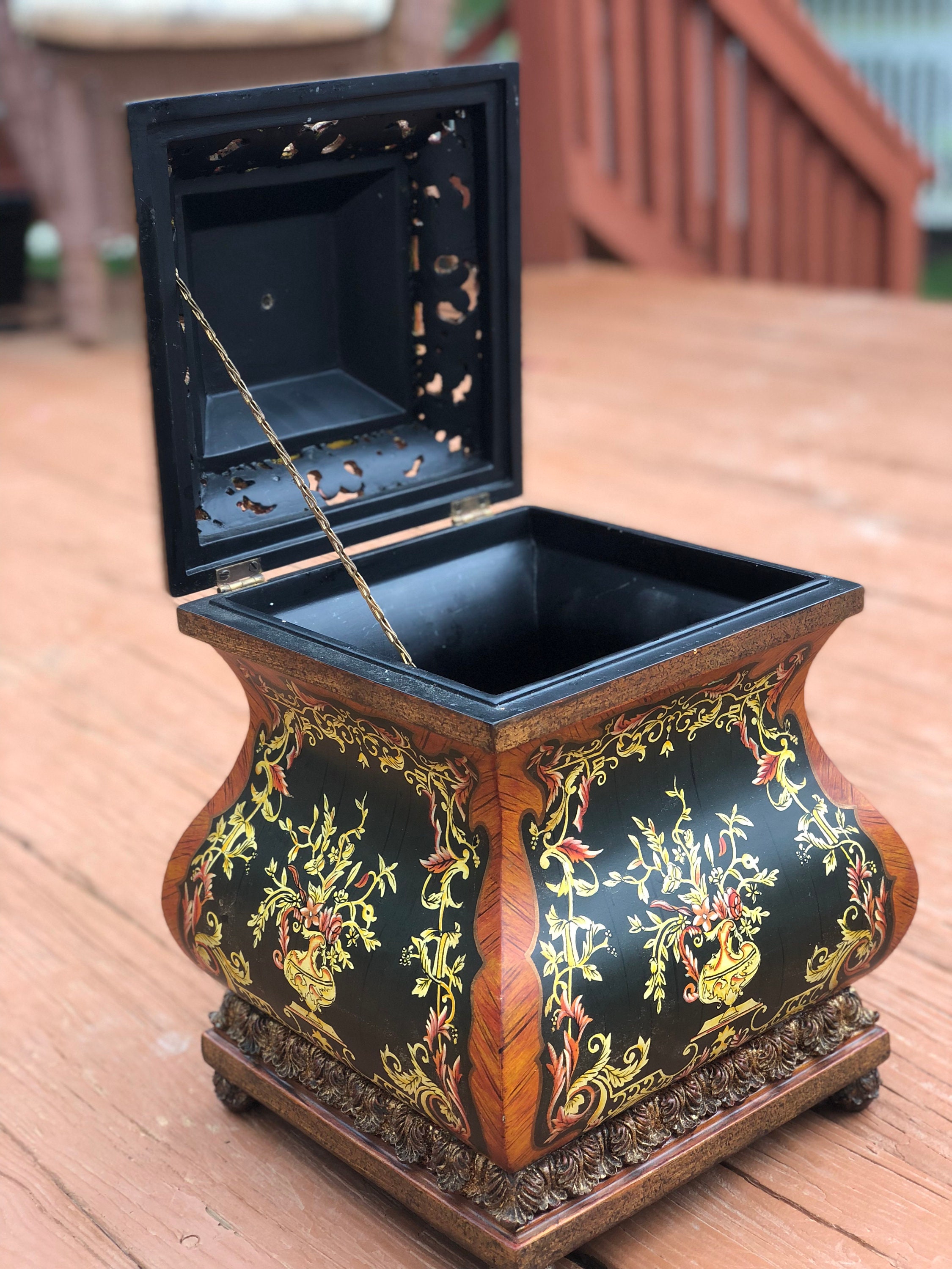 Decorative Asian-inspired Hand Painted Box Chest Castilian - Etsy