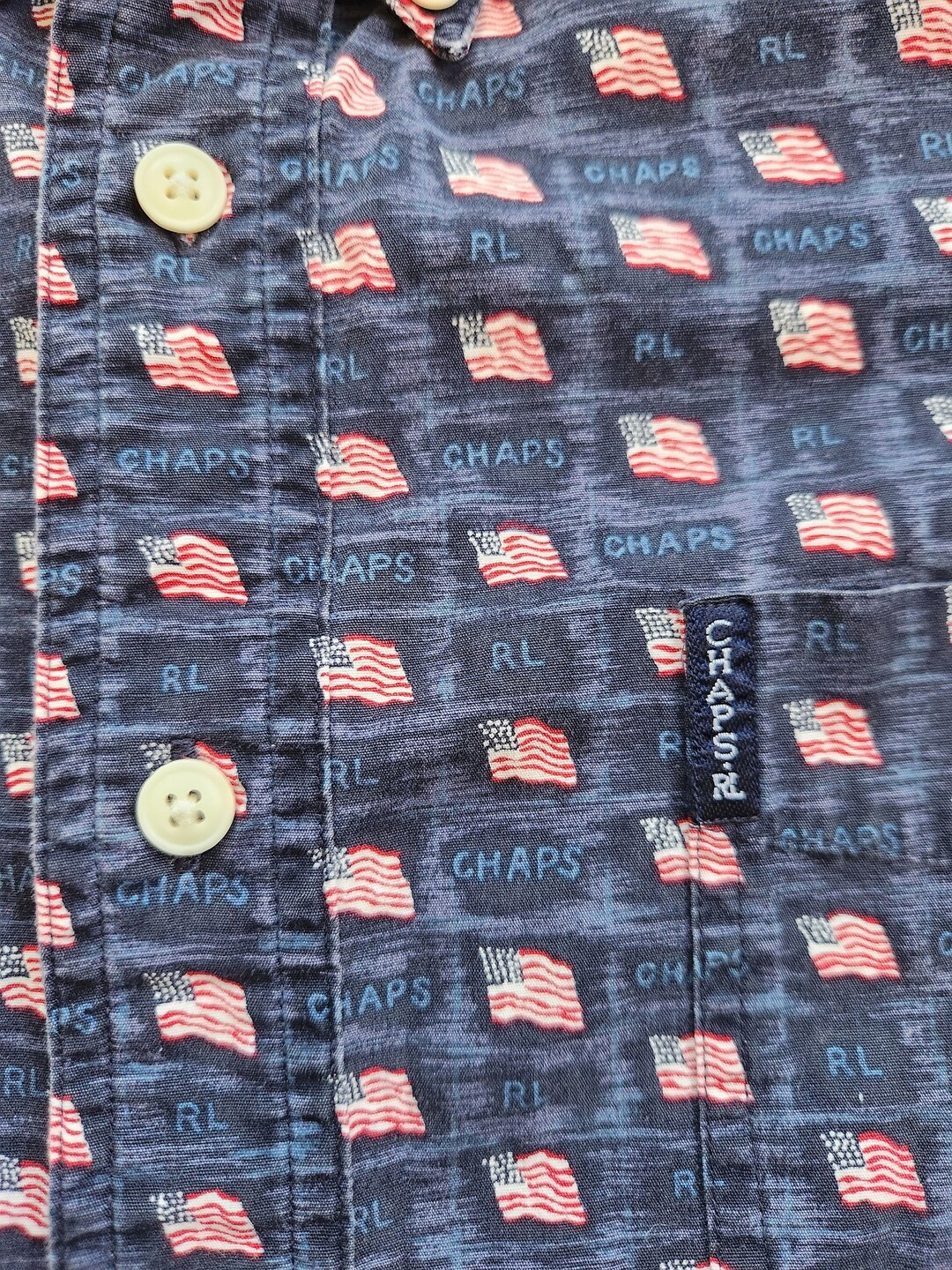 Chaps Ralph Lauren Patriotic Shirt USA | Men's XL Extra Large | Button ...