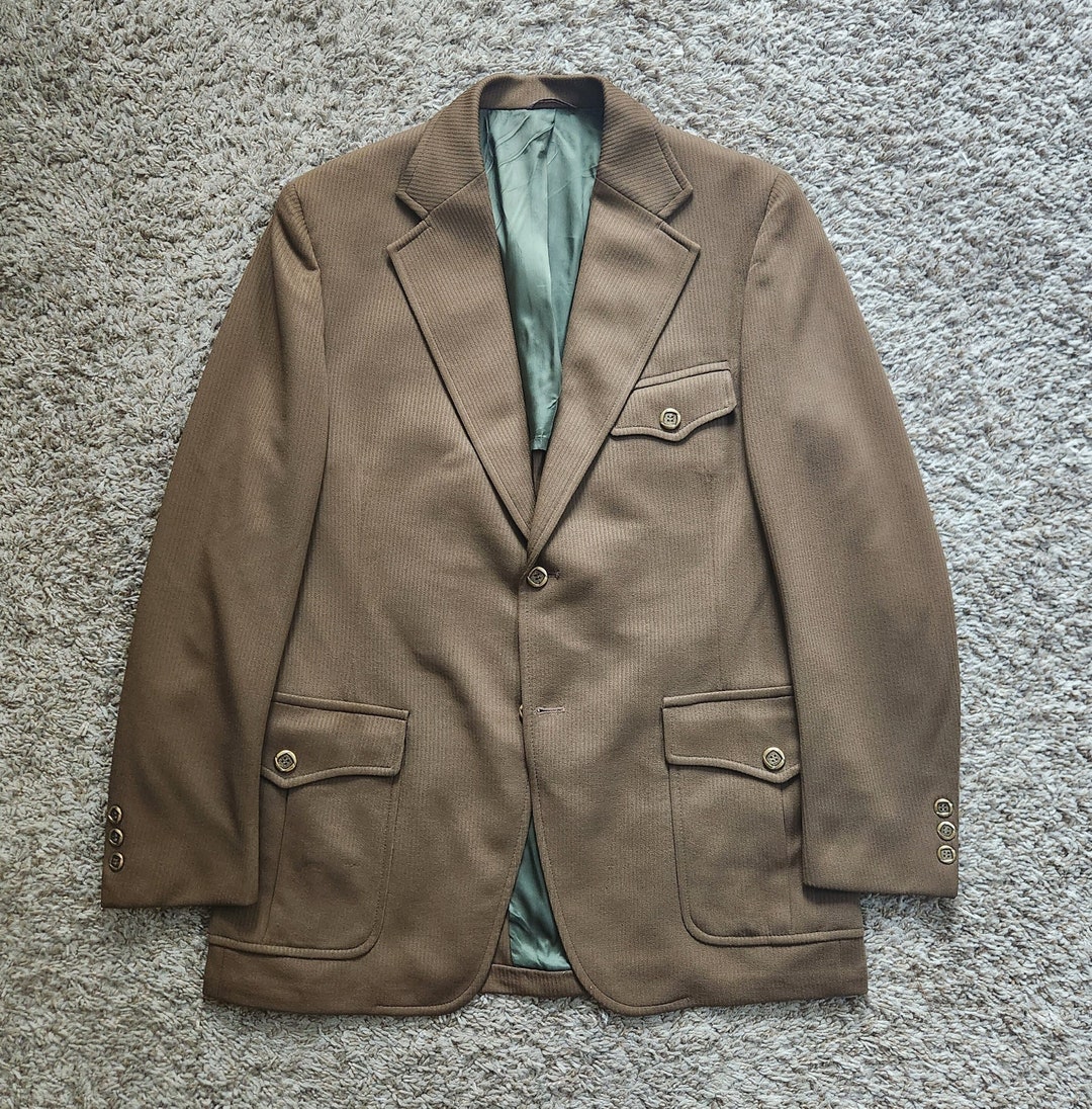 Vintage 1970s Mavest Dark Brown 2-button Wool-blend Sport Coat | Men's ...