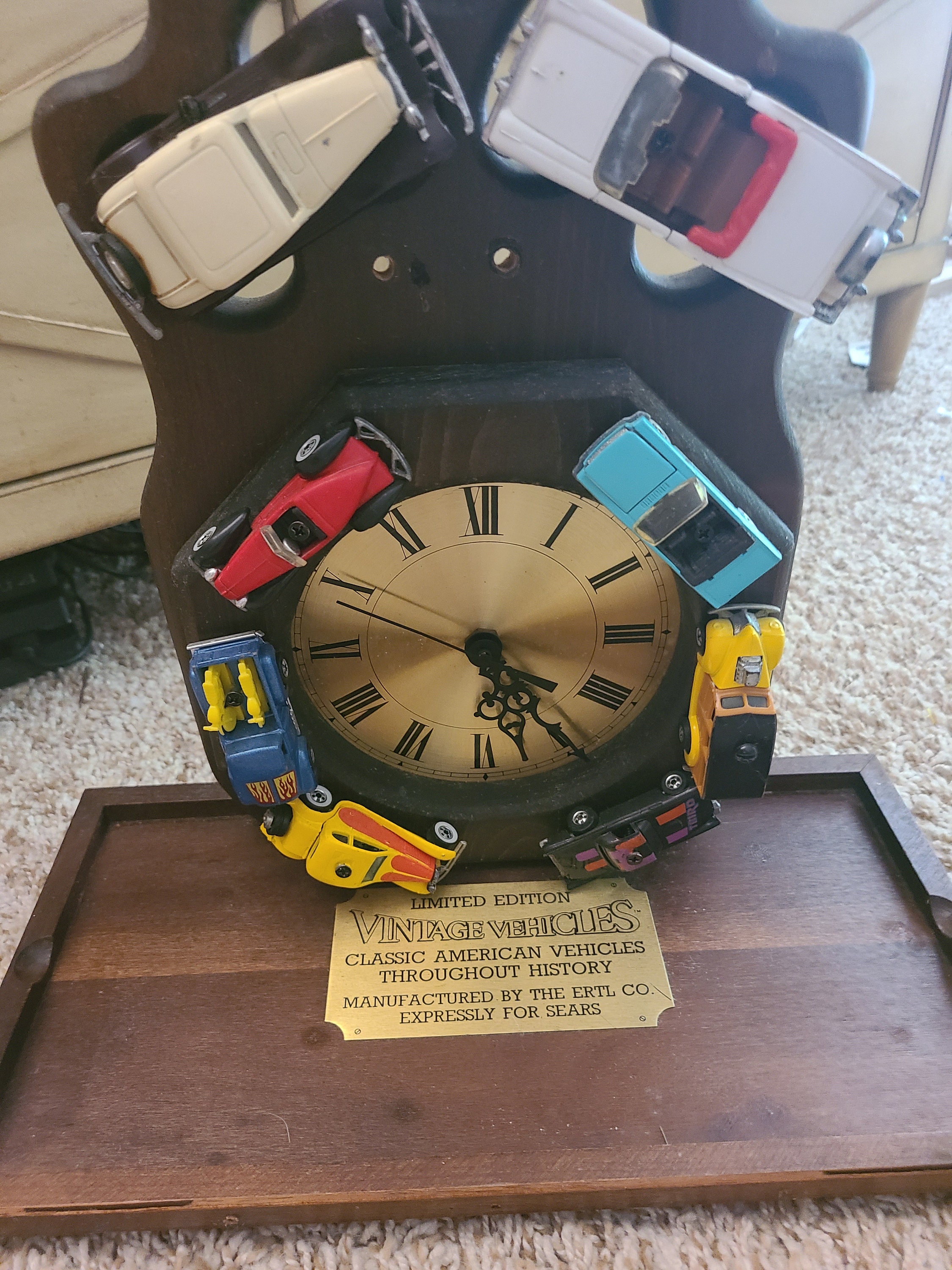 Ertl Sears Analog Car Clock Vintage Vehicles Wooden Wall-desktop W ...