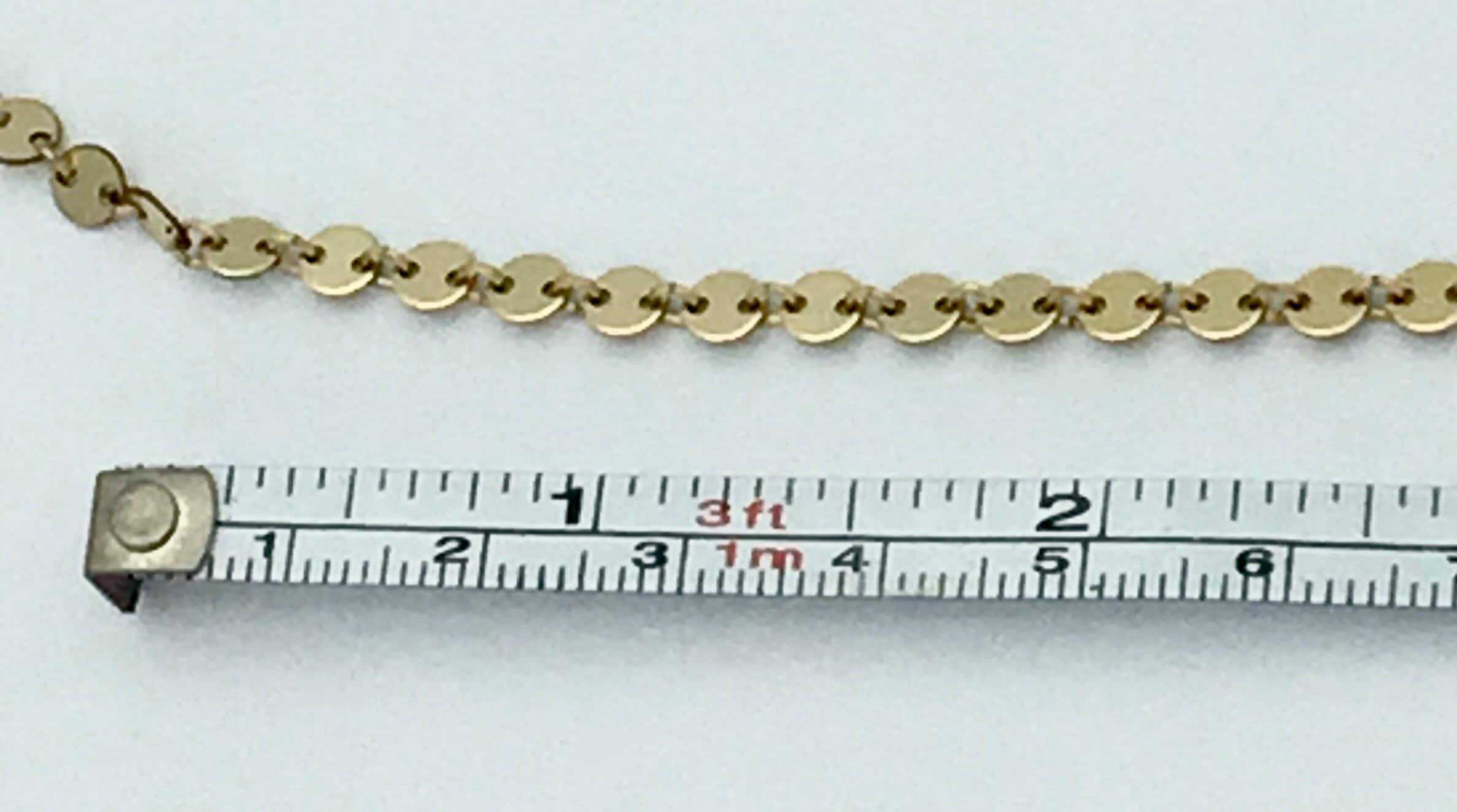 14 Kt Gold Filled Disk Chain by the Foot Flat Circle Disk 14kt GF ...