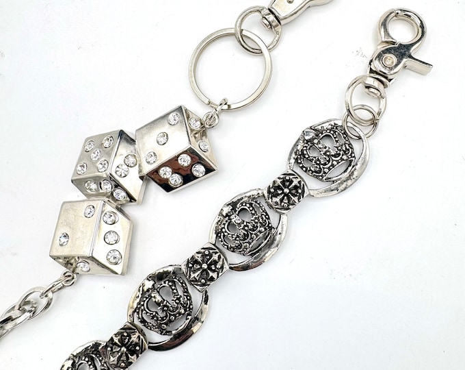 Double Layered Dice Wallet Chain, Dice Keychain for Jeans, Keyring ...