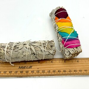 California White Sage With Decorative Flowers Large 4 Inch Smudge Stick ...