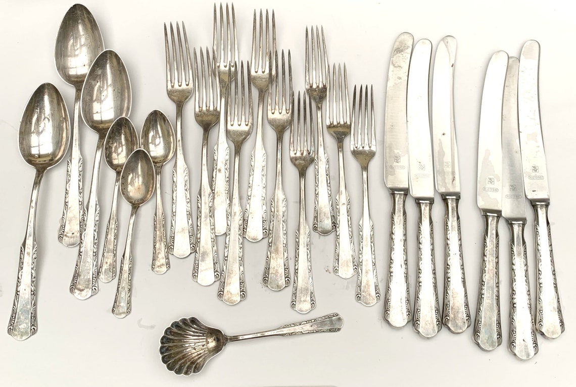WMF Sterling Rostfrei Silverware Set 23 Pieces 6 Knifes 10 Forks 7 ...