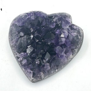Amethyst Heart Cluster Gemstones High Grade Purple Healing Crystals ...