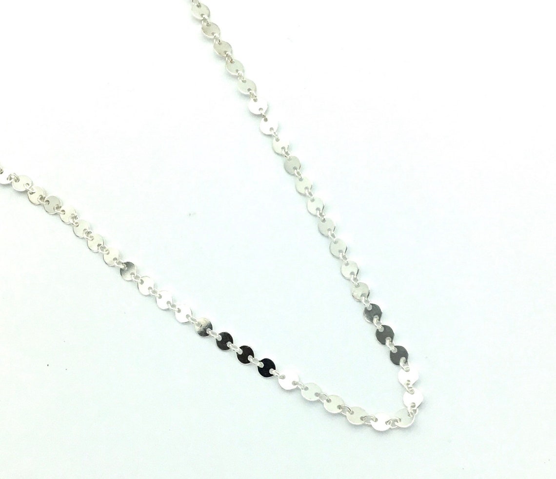 Sterling silver disk Chain by the foot circle disk Wholesale | Etsy