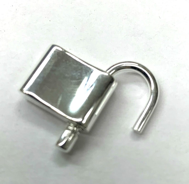 Sterling Silver Pad Lock Clasps 14 Mm X 20 Mm Padlock Pendant - Etsy
