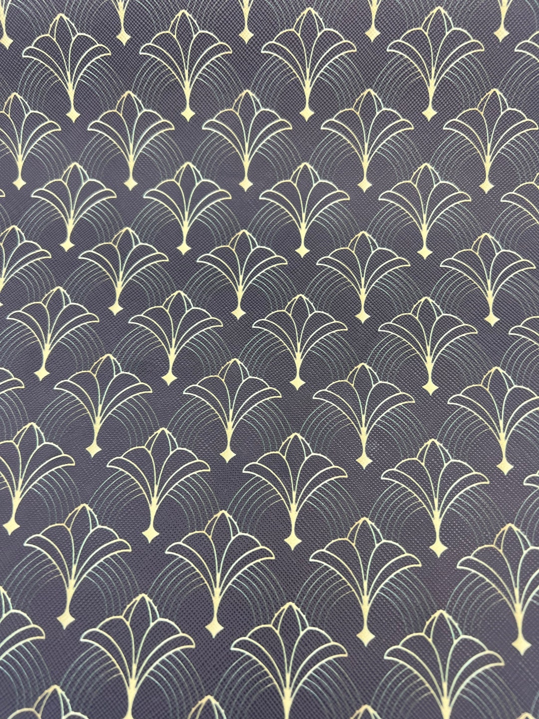 Customer Made Art Deco Fabric Water Resistant Vinyl Leatherette 11.75 ...