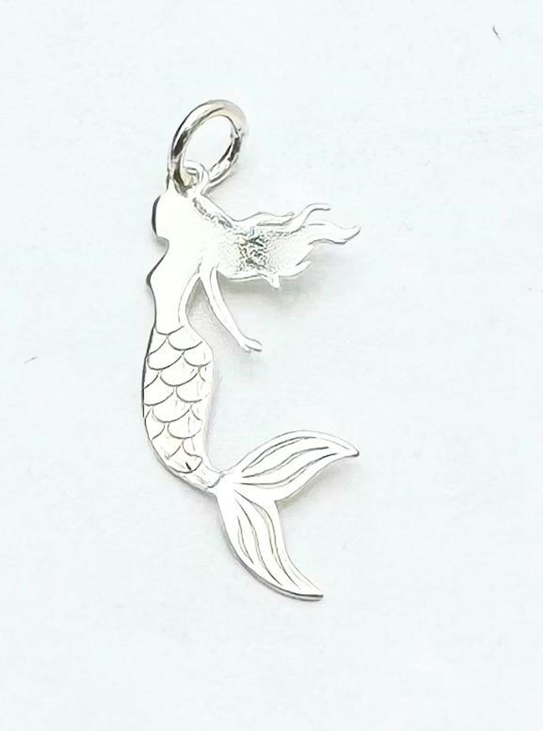 Sterling Silver Swimming Mermaid Charm Pendant: .925 Jewelry Finding - Etsy