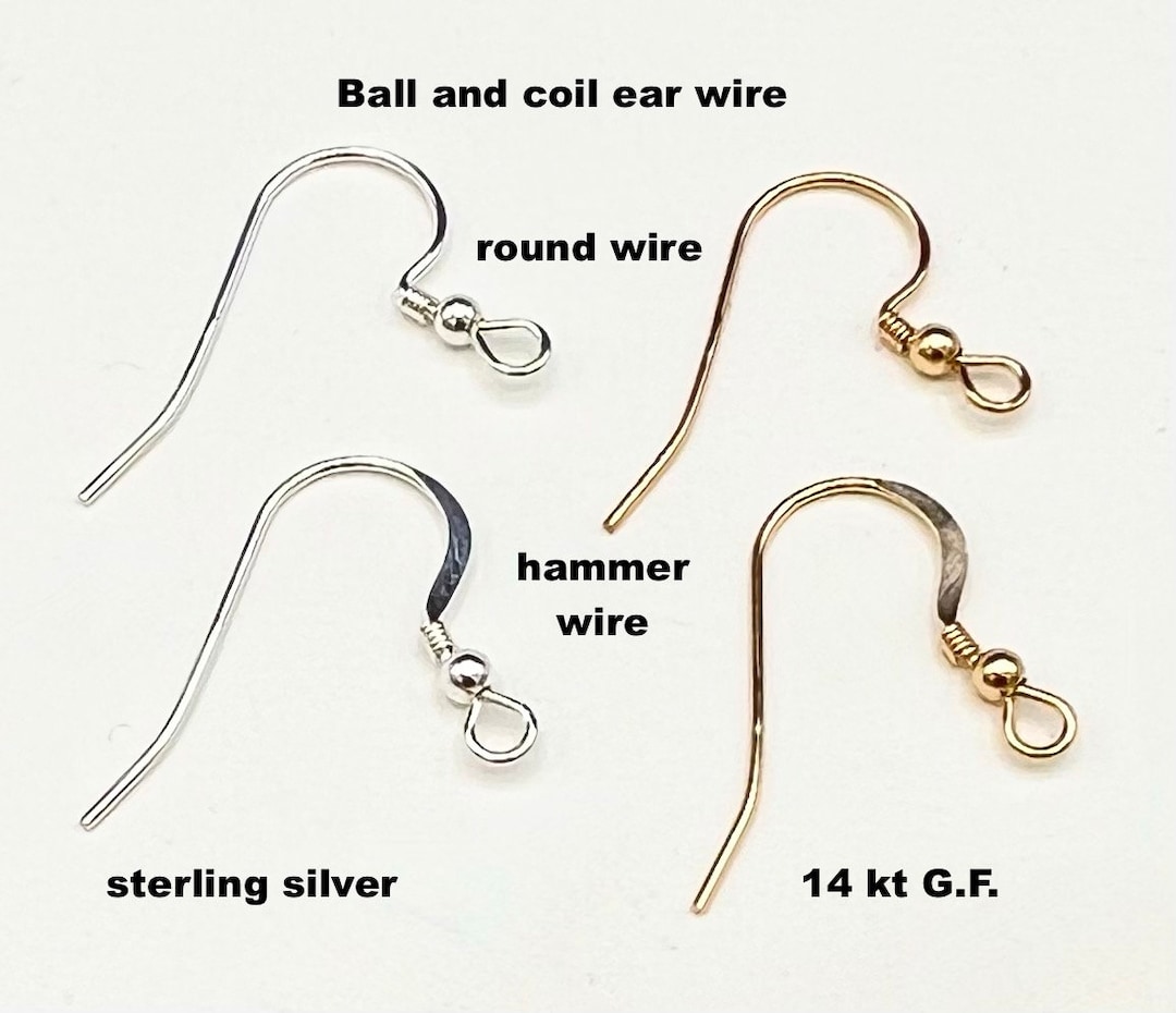 Coil With Ball Ear Wires Silver 14 Kt Gold-filled Hammer and Round ...