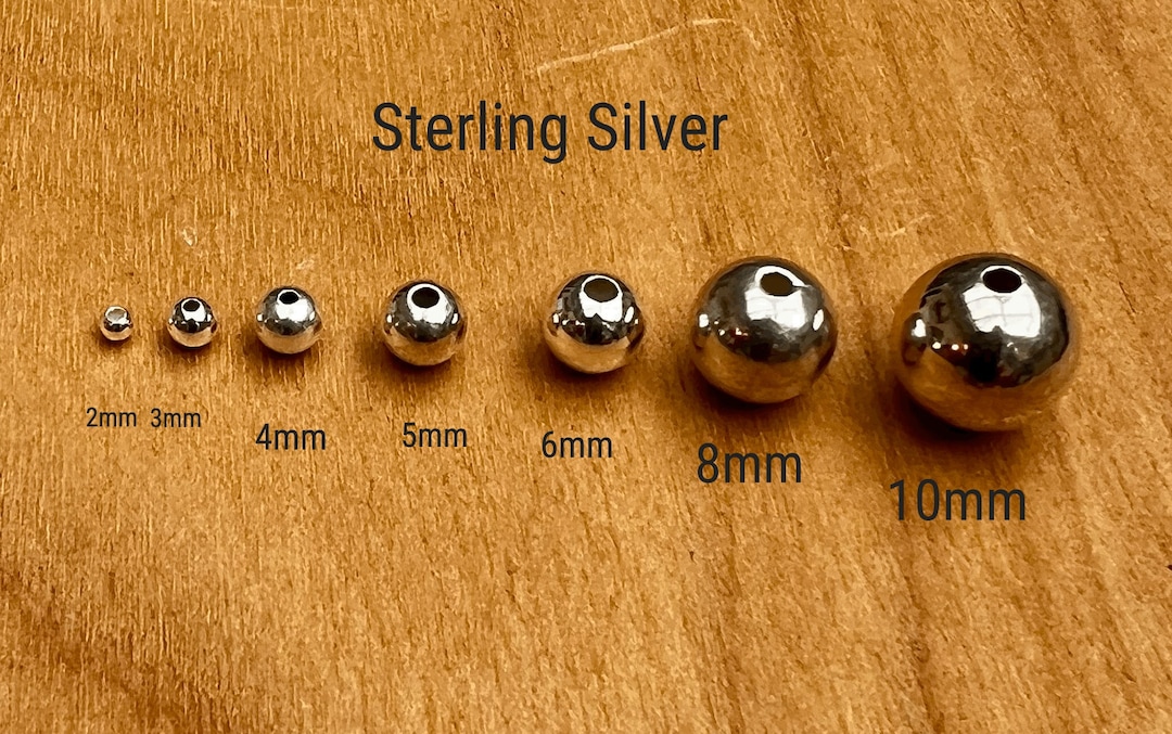 Sterling Silver Seamless Bead 2mm 3mm 4mm 5mm 6 Mm 8 Mm 10mm Bulk Round ...