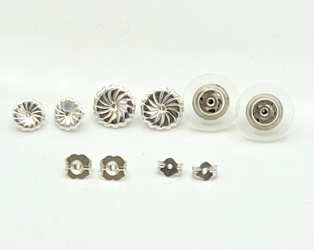 Sterling Silver Earring Backing Swirl Comfort Fit 5 Mm 7 Mm 9 Mm 11.5 ...