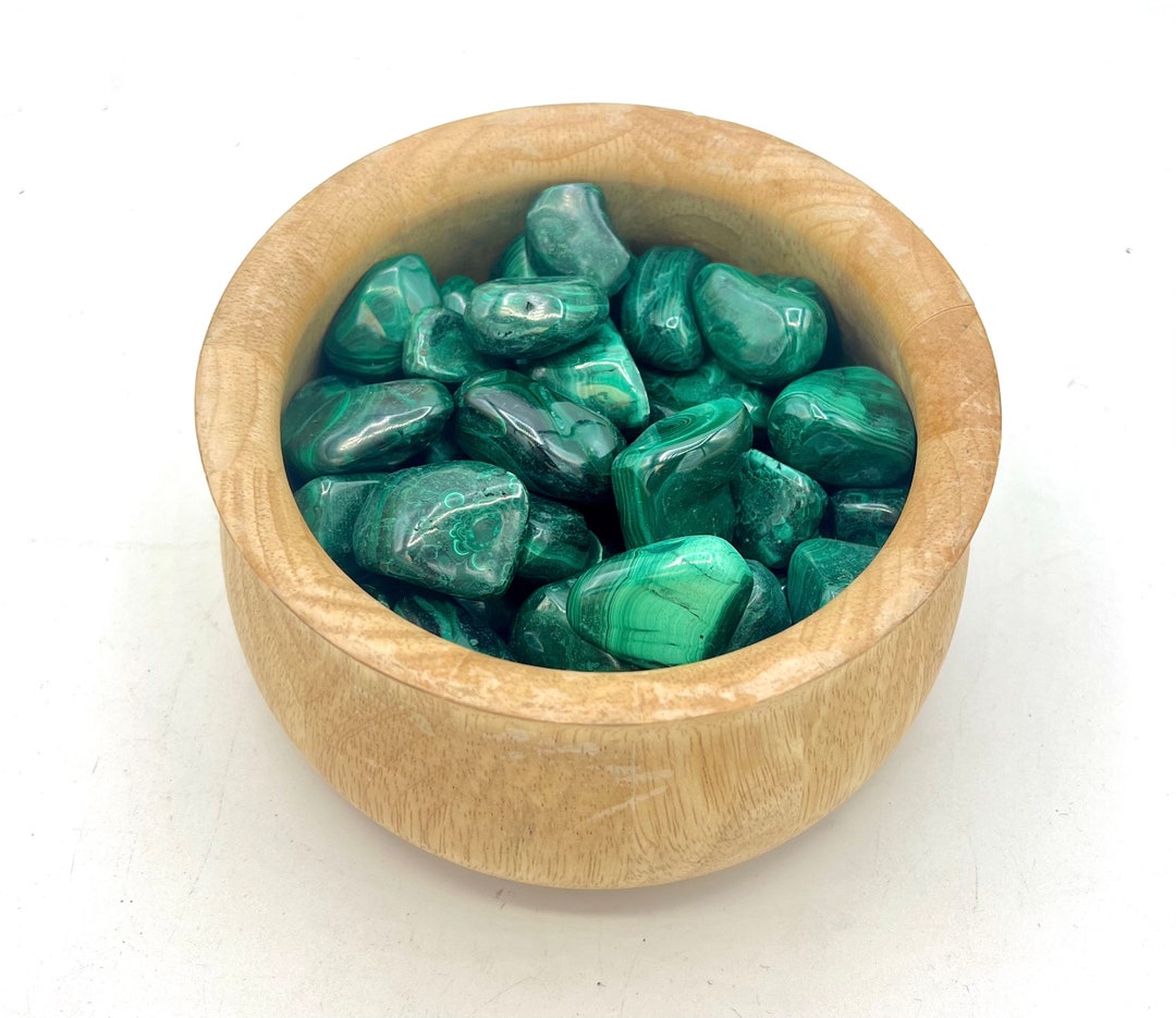 Tumbled Malachite Stones Green White Striped Polished Gemstones 1 and 5 ...