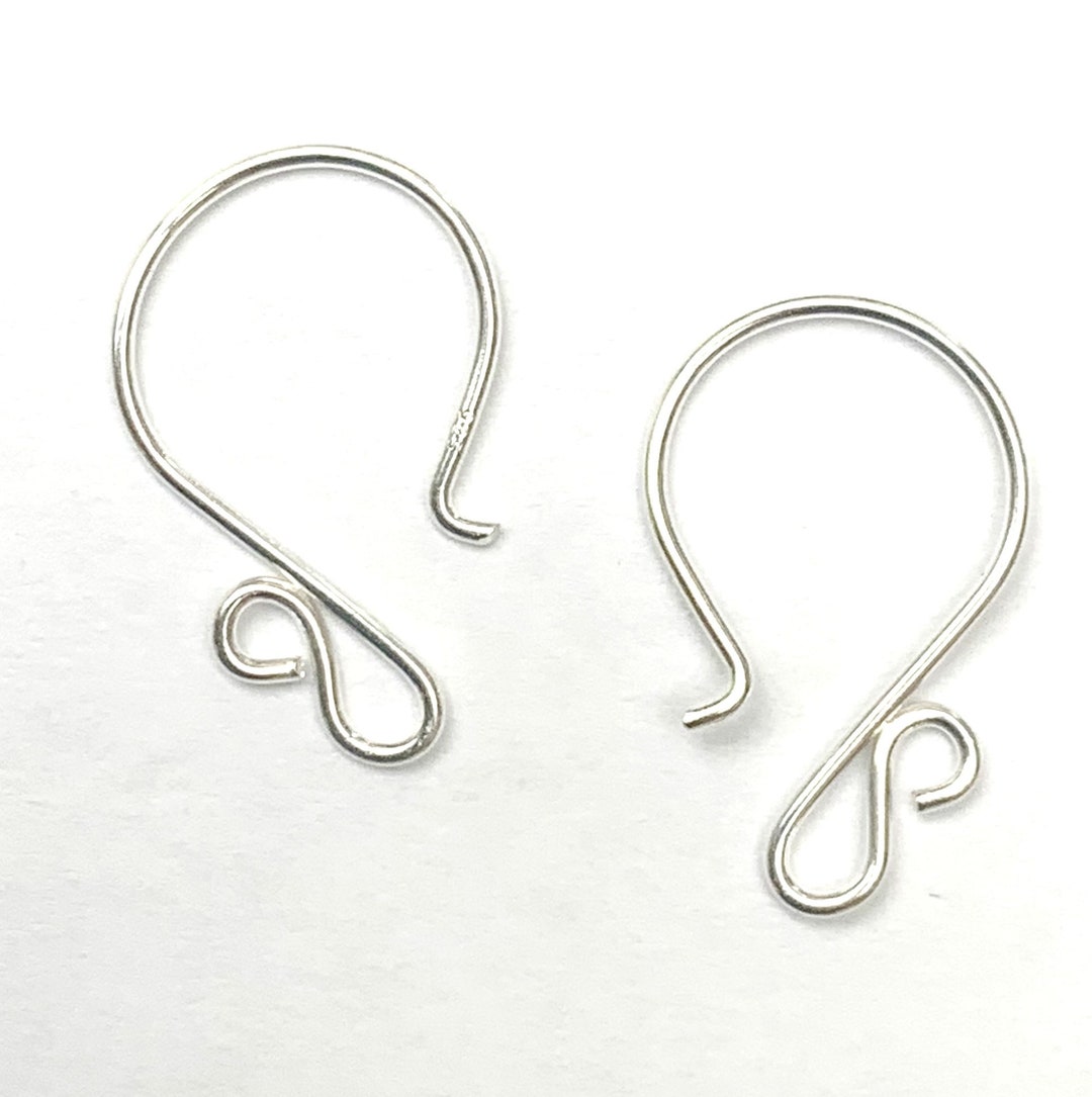 Sterling Silver Fancy Ear Wires With Hoop - Jewelry Making Supplies, 20 ...