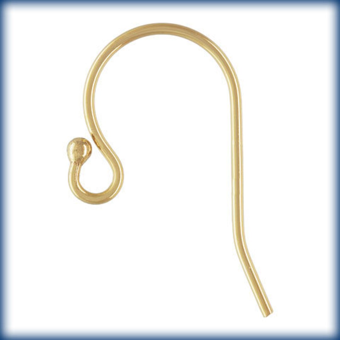 Bulk 14 Kt Gold Filled Earwires Ball End Tip French Wire Hook Jewelry ...